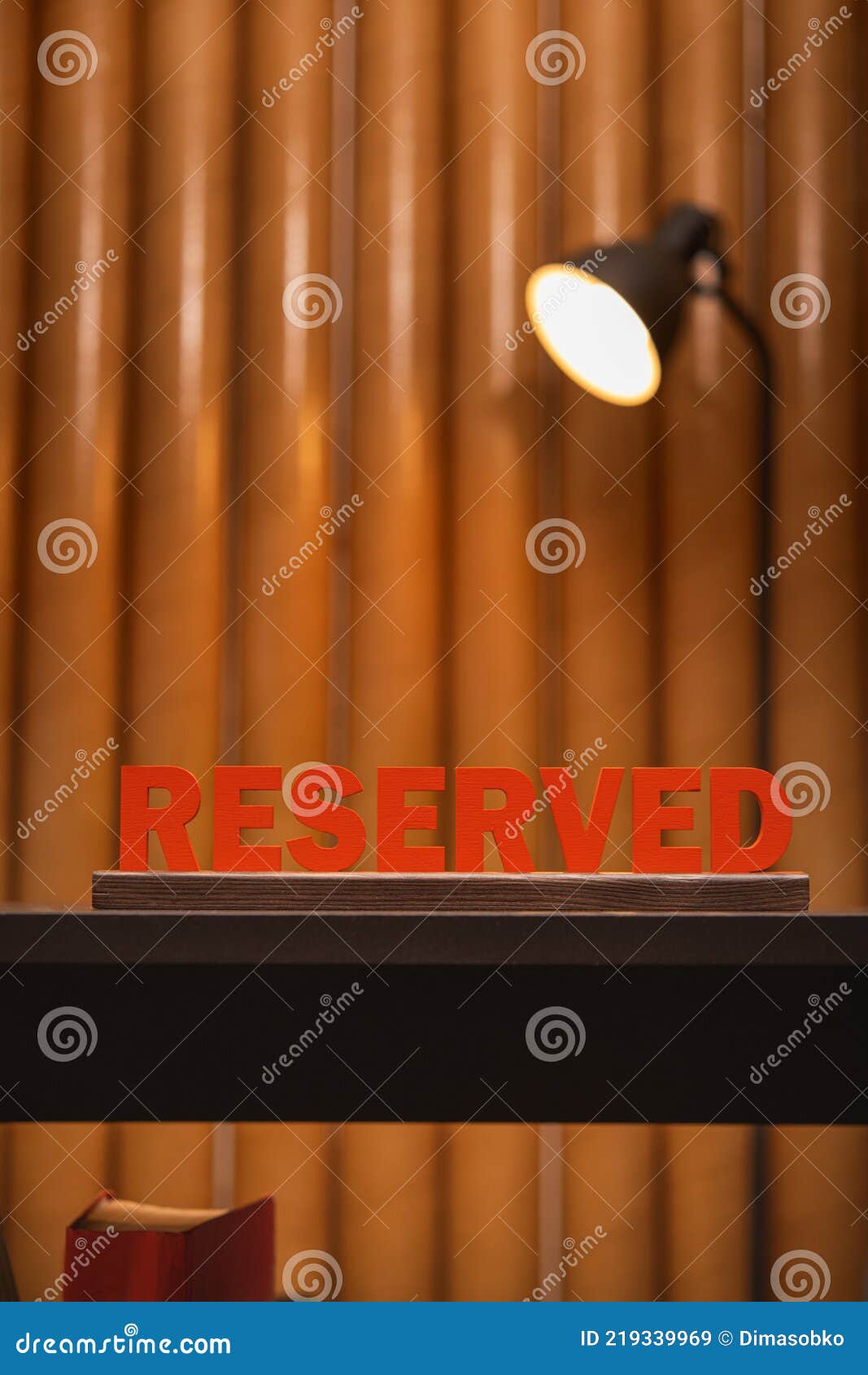 Reserved Sign in Hotel Room Stock Image - Image of dining, luxury ...