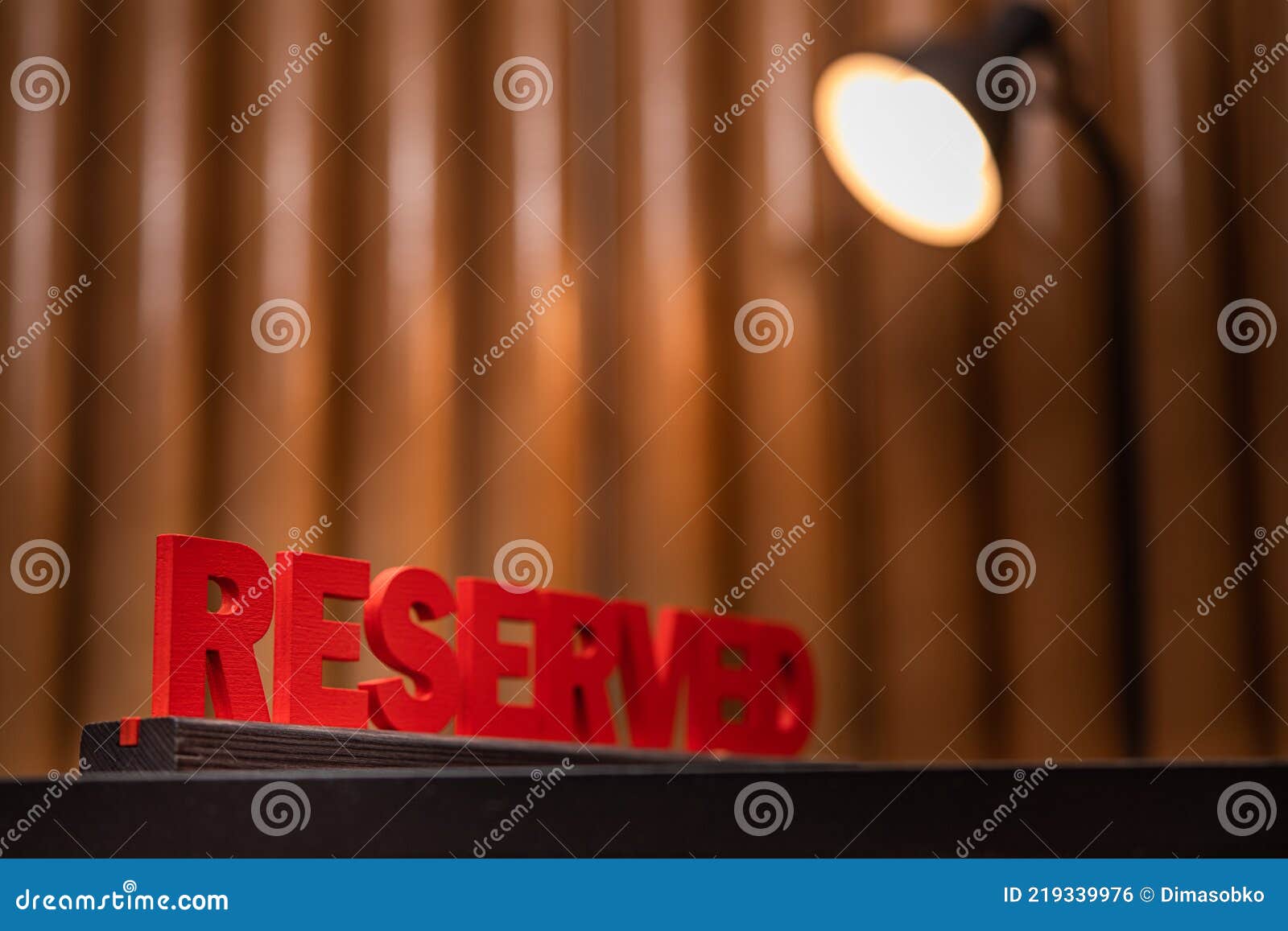 Reserved Sign in Hotel Room Stock Photo - Image of dinner, information ...