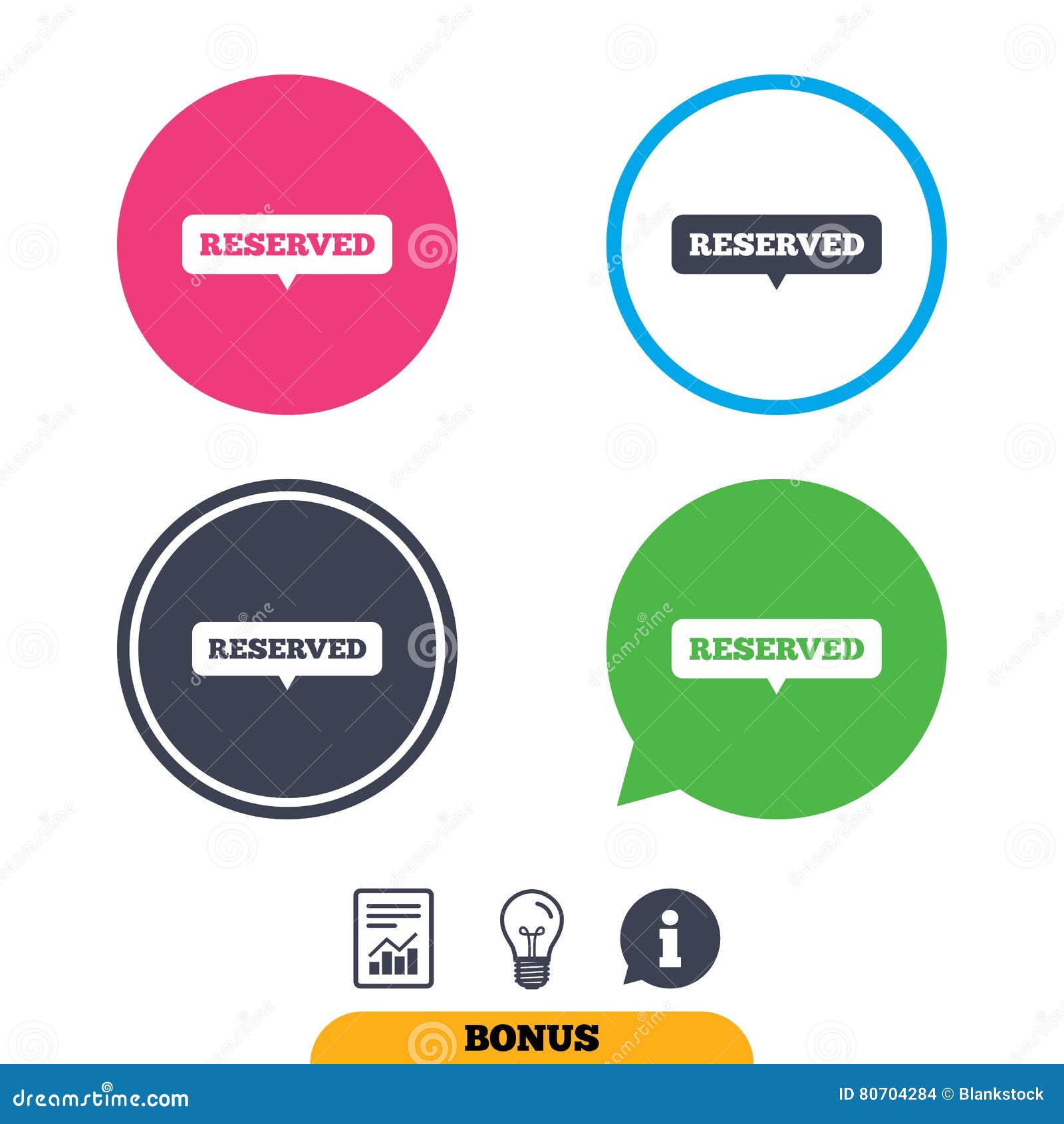 Reserved Sign Icon. Speech Bubble Symbol Stock Vector - Illustration of ...