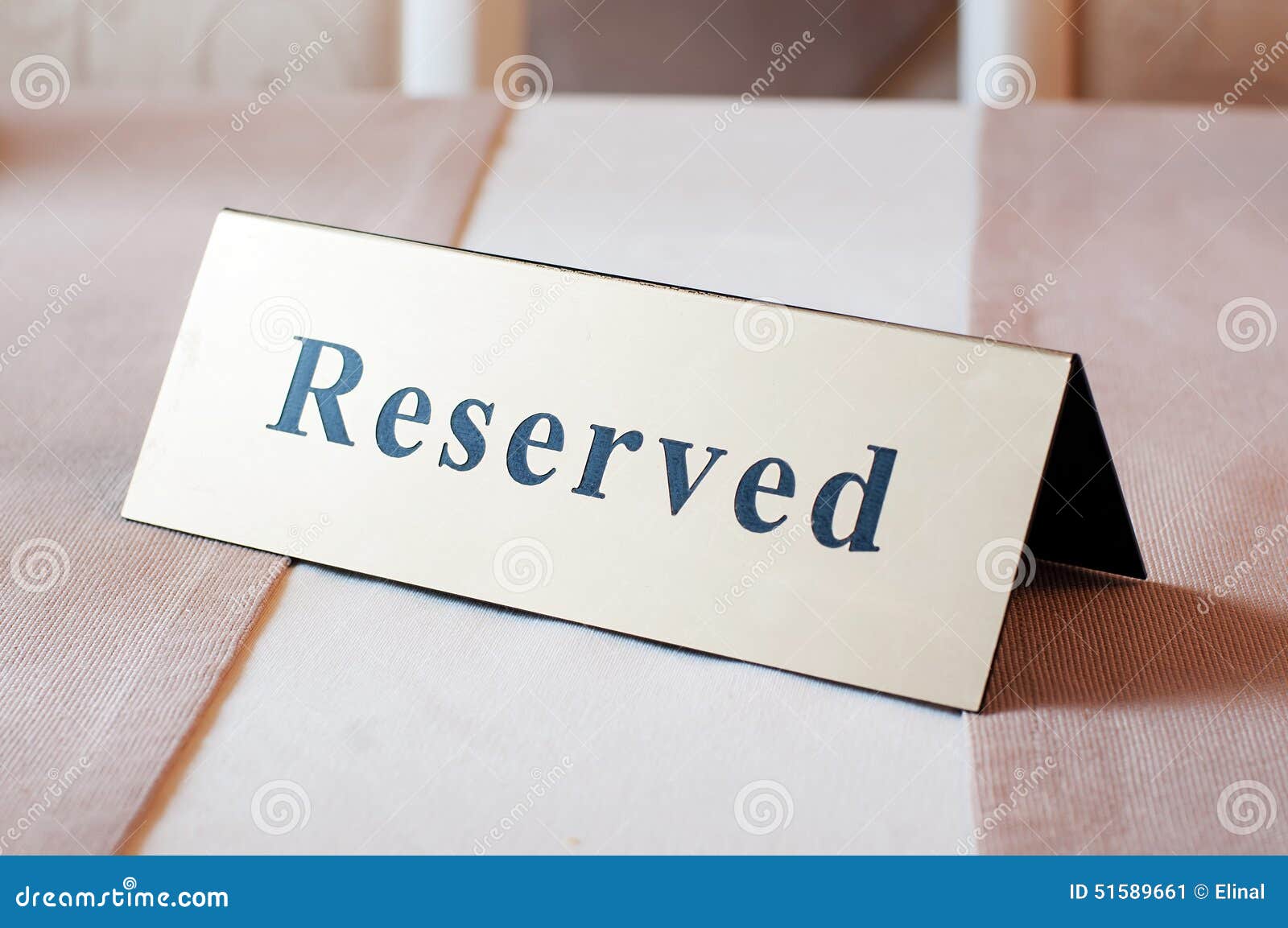 Reserved Sign, Reservation. on Table. Beige Color Stock Image - Image ...