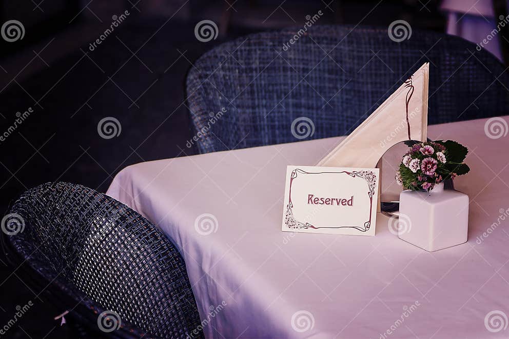 Reserved Sign on Restaurant Table Stock Photo - Image of formal, cafe ...
