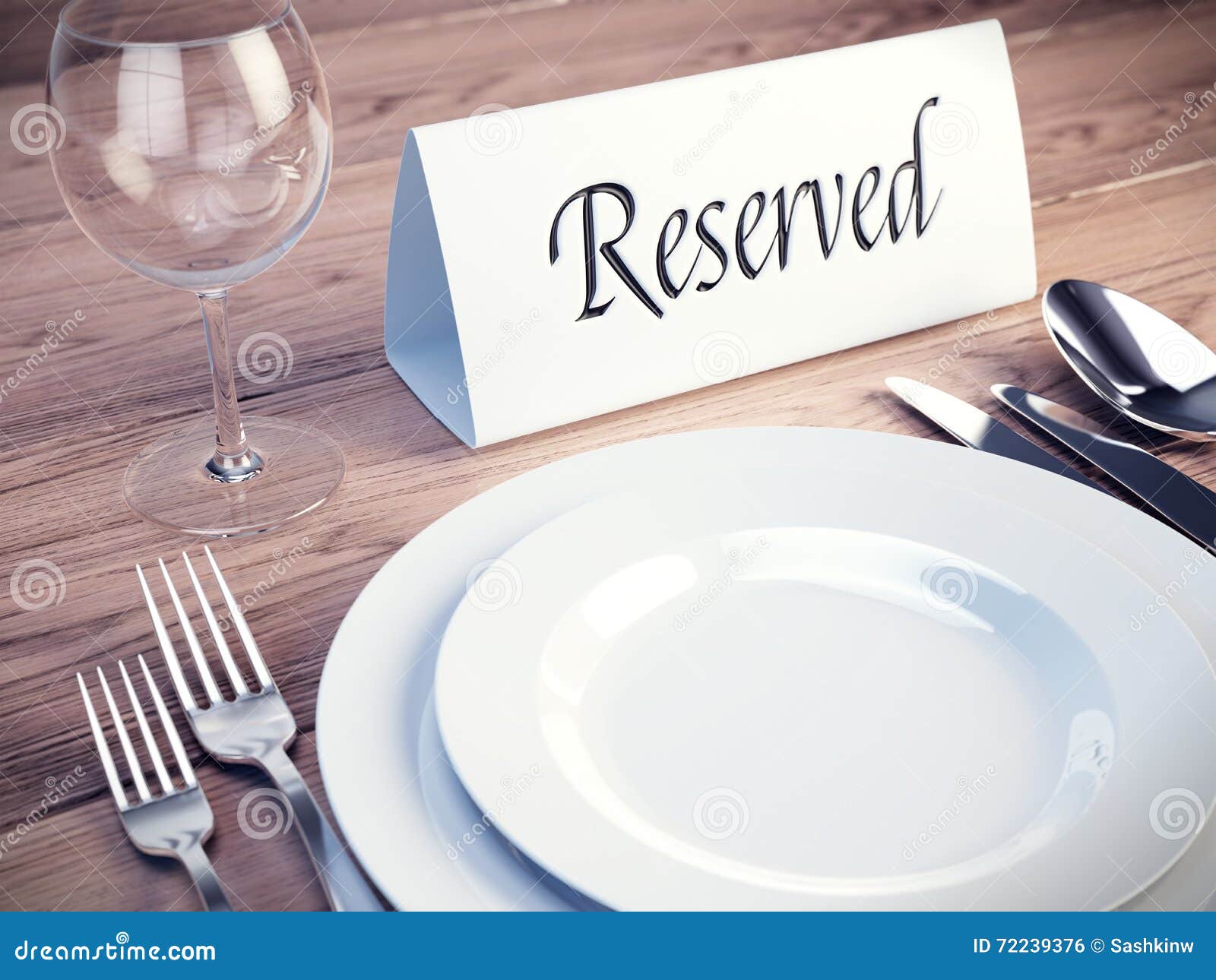 Reserved Sign on a Restaurant Table Stock Illustration - Illustration ...