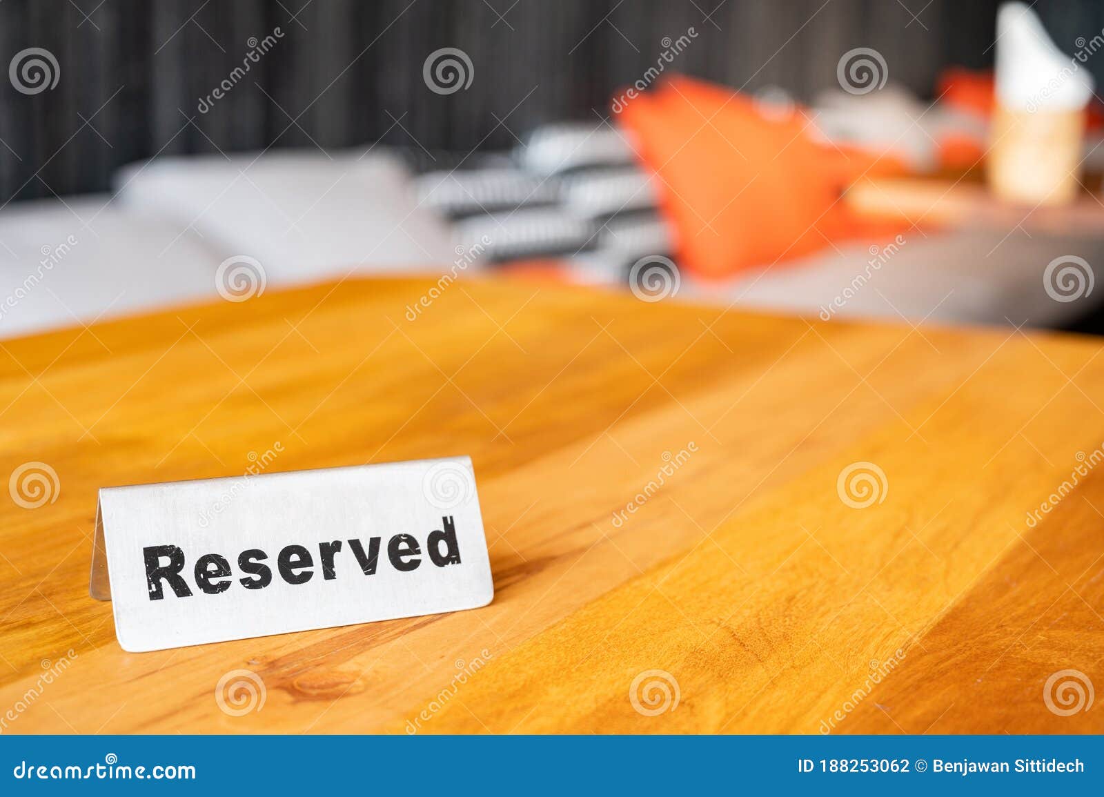 Reserved Sign on the Table in Restaurant Stock Photo - Image of ...