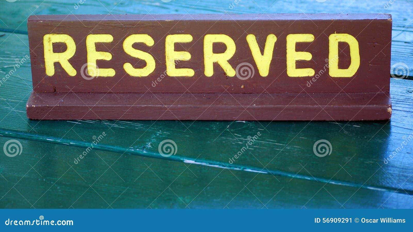 Reserved sign. stock image. Image of table, green, vacation - 56909291