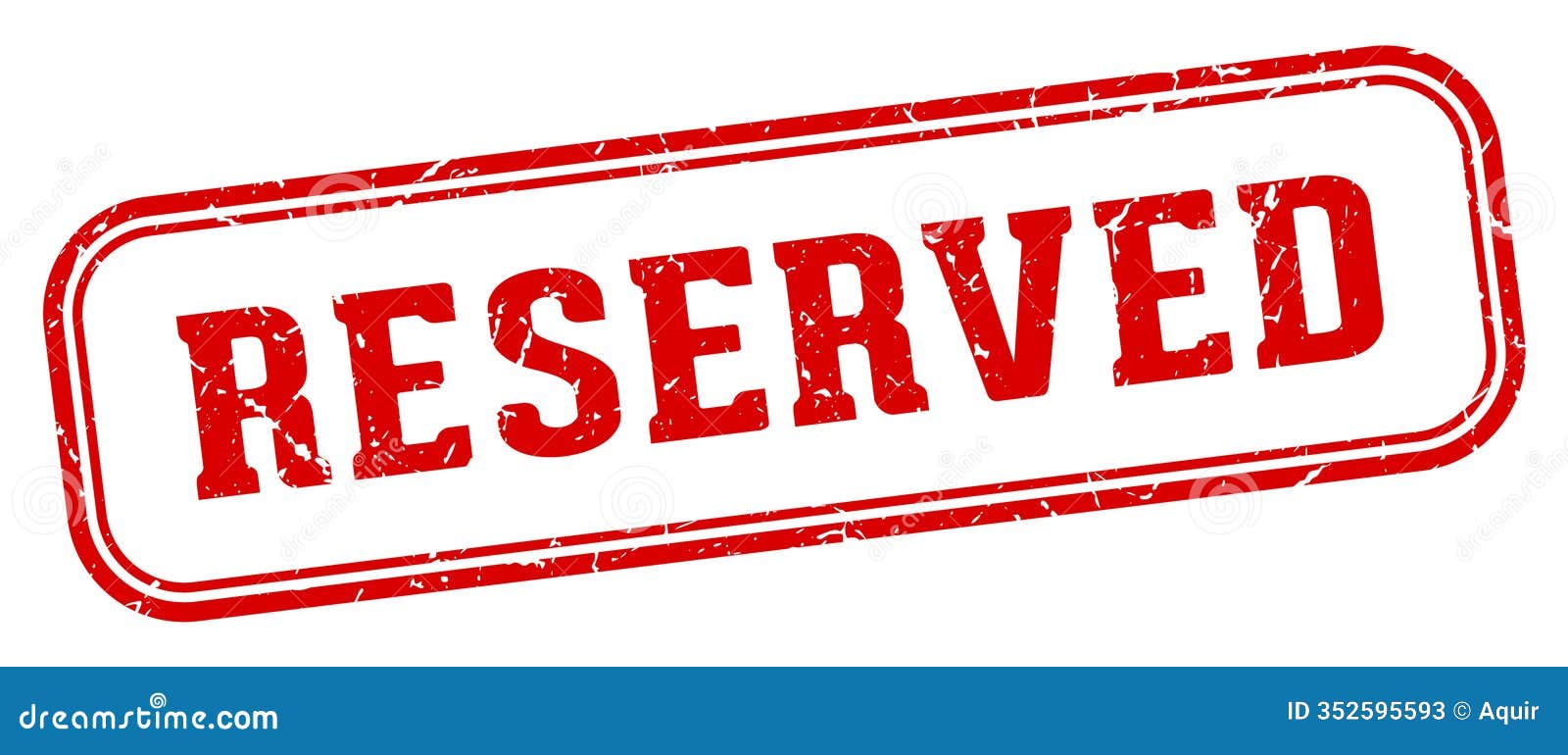 Reserved Stamp. Reserved Rectangular Stamp on White Background Stock ...