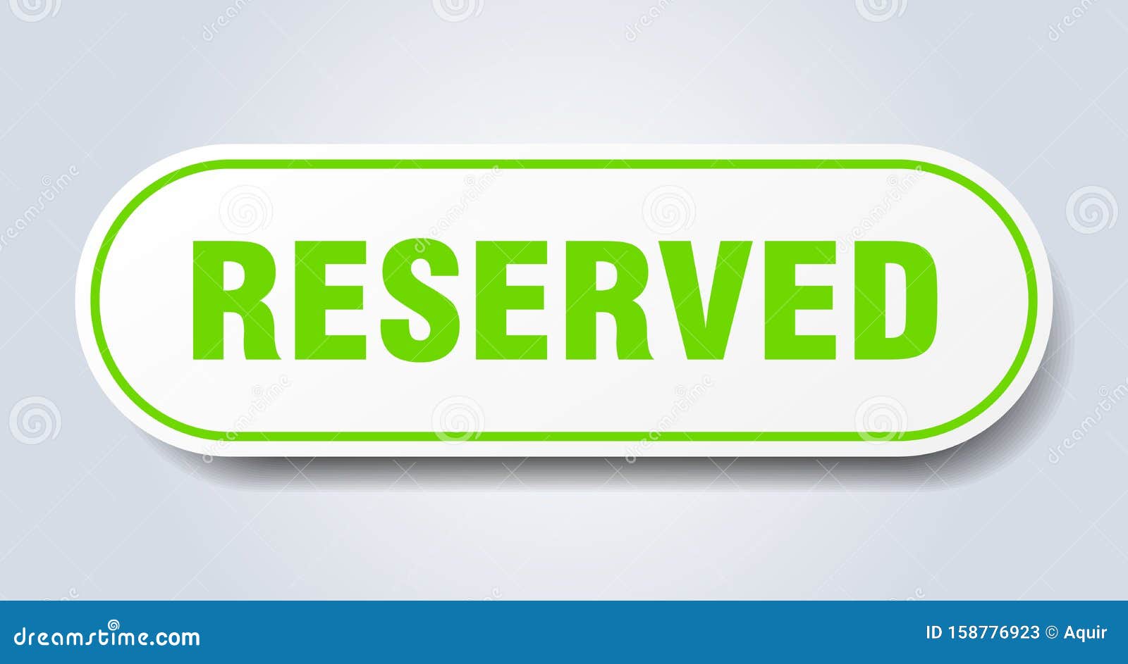 Reserved sticker. stock vector. Illustration of vector - 158776923