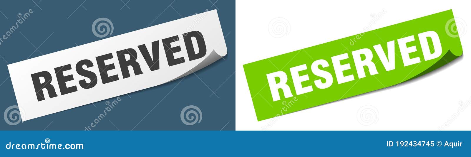 Reserved Sticker. Reserved Sign Set Stock Vector - Illustration of peel ...