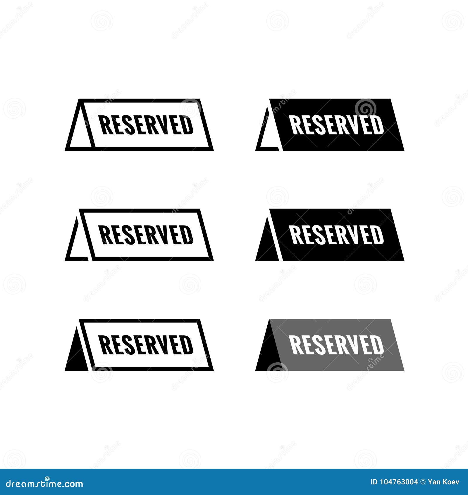 Reserved Table In Park Cafe Under Parasol. Flat Cartoon Vector ...