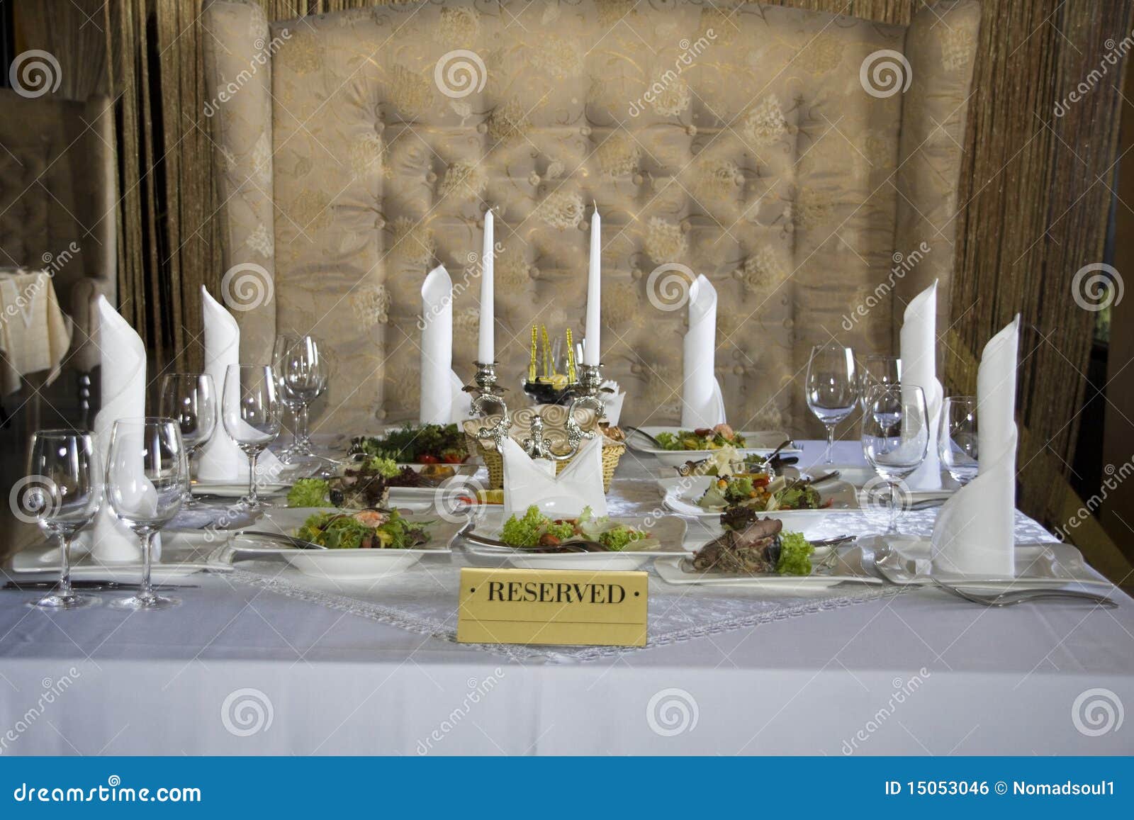 Reserved Table in Restaurant Stock Photo - Image of fine, cotton: 15053046