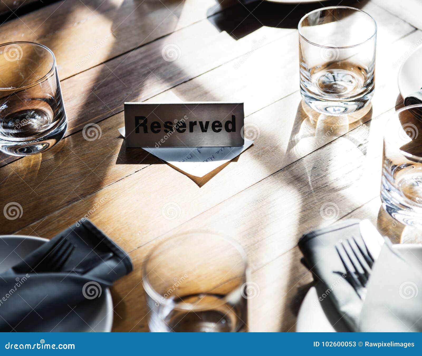 Reserved Table at a Restaurant Stock Image - Image of decorated, plates ...