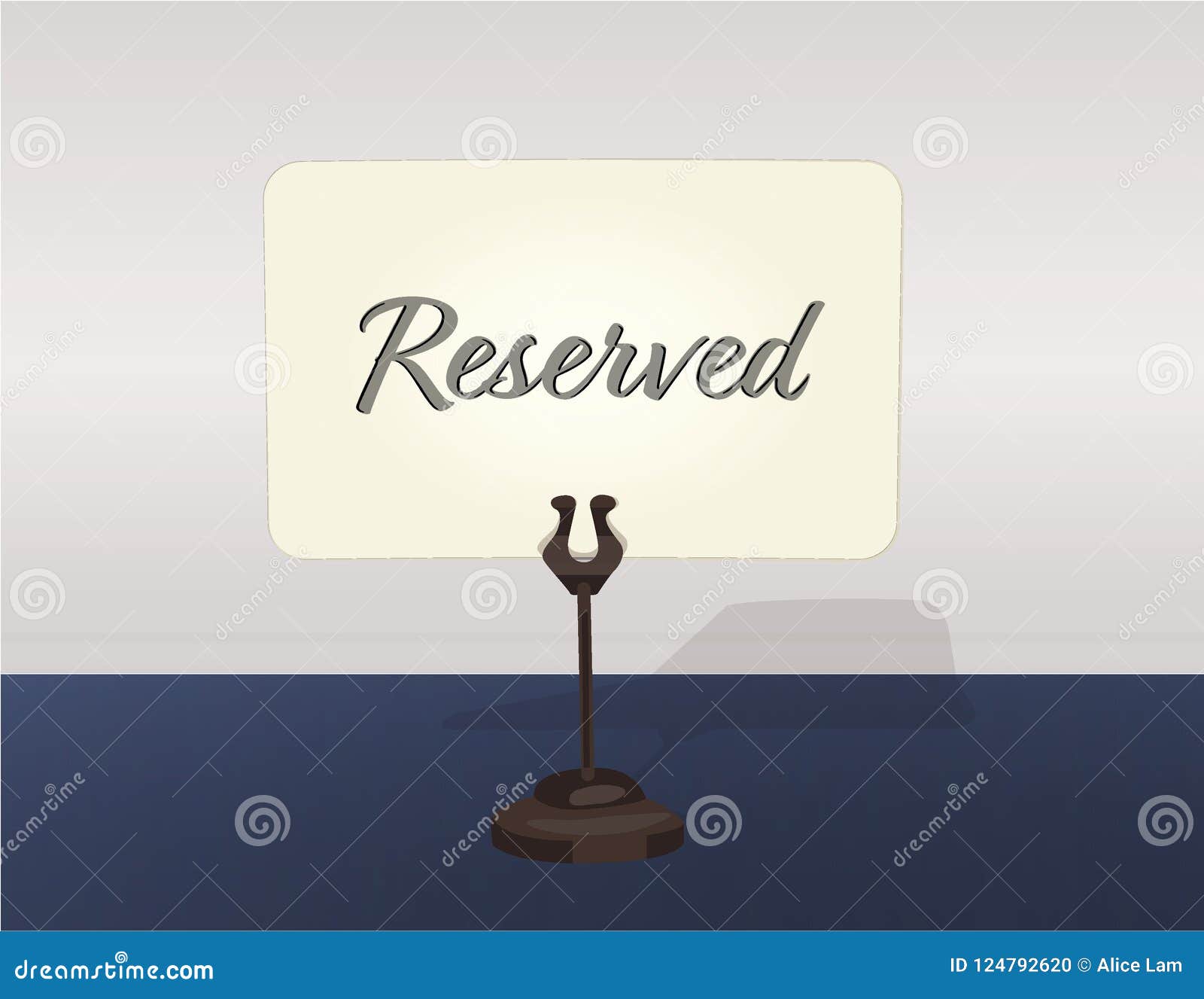 Reserved Table Sign Holder Vector Illustration Stock Vector ...