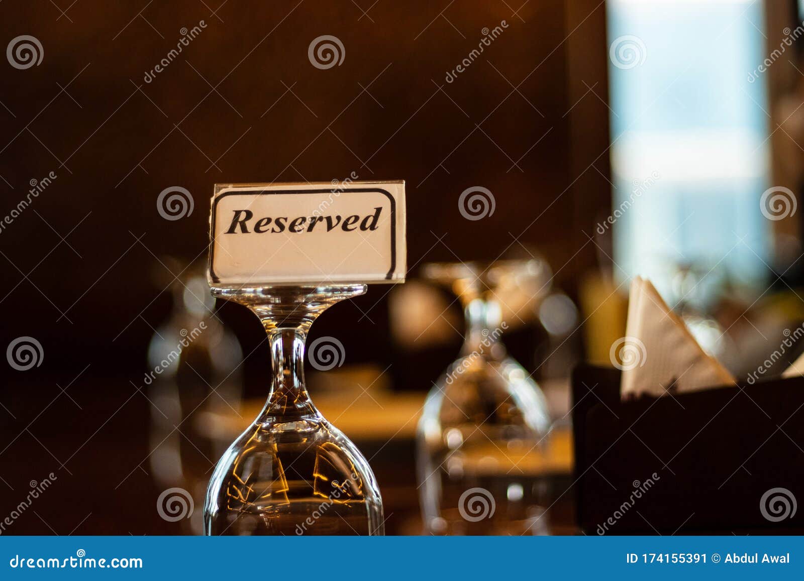 Reserved Tag on Restaurant Table Stock Image - Image of planning, fine ...