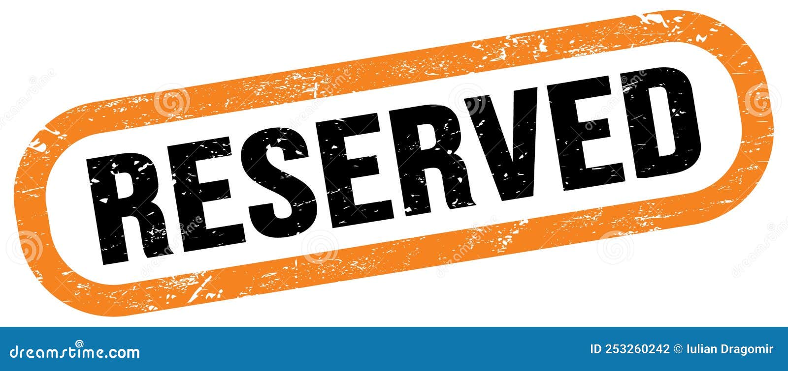 RESERVED, Text Written on Orange-black Stamp Sign Stock Illustration ...