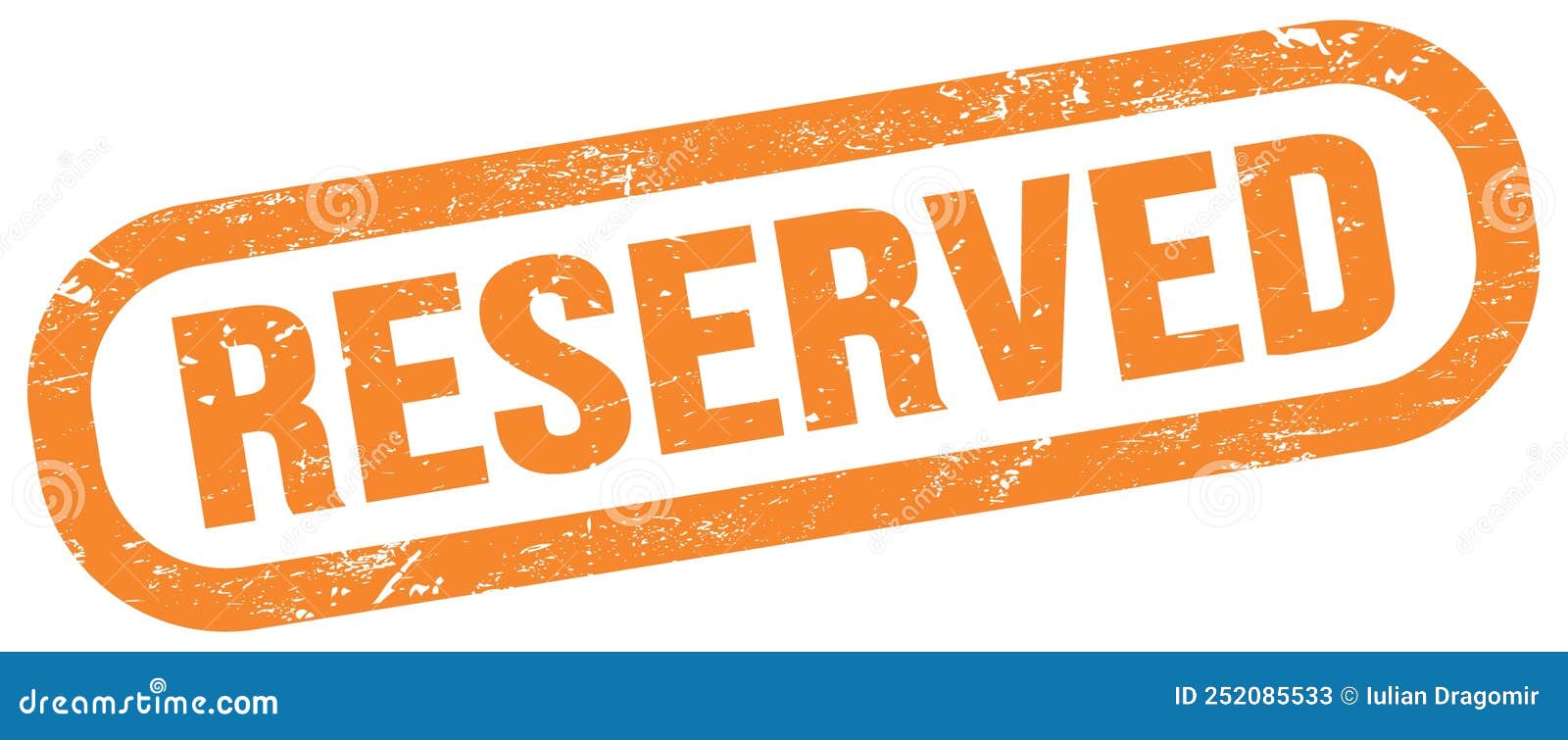 RESERVED, Text Written on Orange Stamp Sign Stock Illustration ...