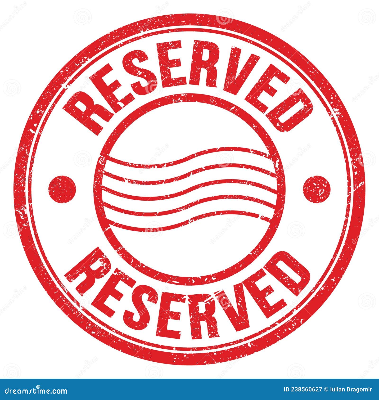 RESERVED Text Written on Red Round Postal Stamp Sign Stock Illustration ...