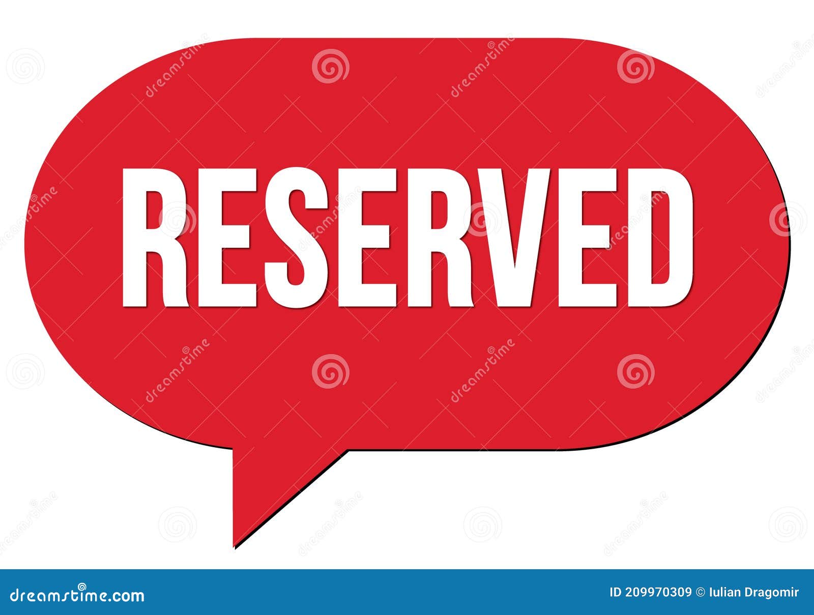 RESERVED Text Written in a Red Speech Bubble Stock Illustration ...