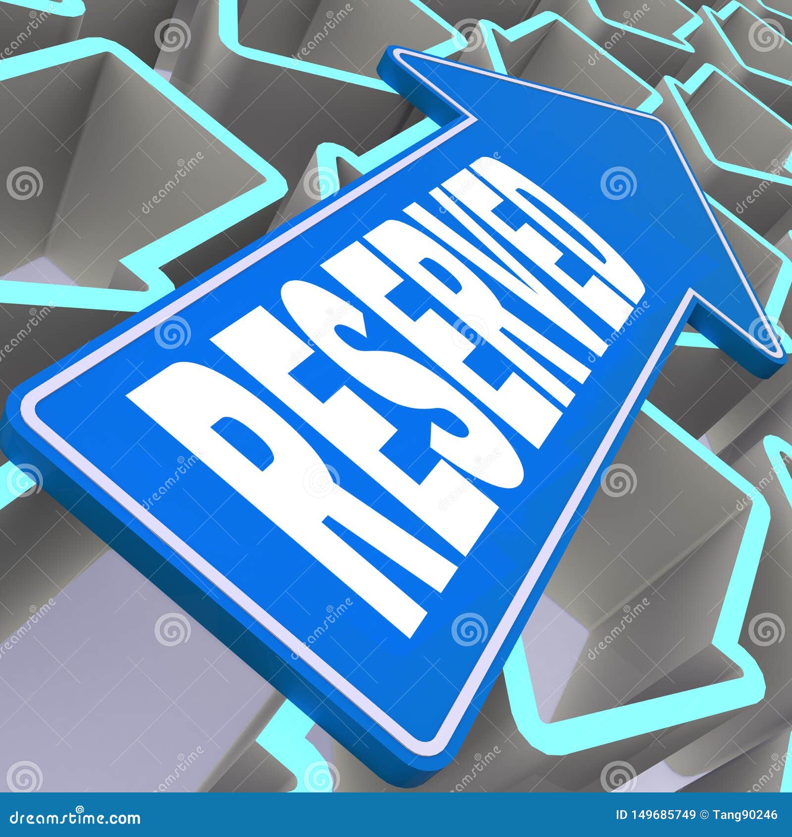 Reserved Word with Blue Arrow Stock Illustration - Illustration of ...