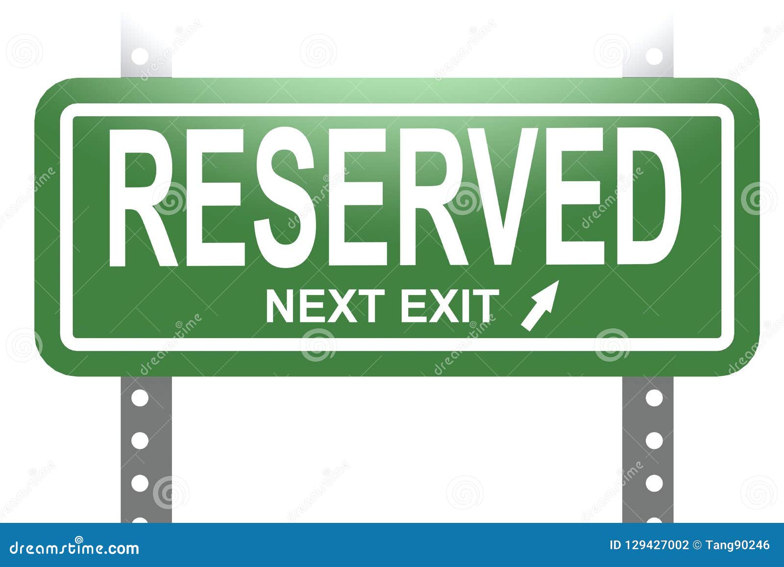 Reserved Word with Green Sign Board Isolated Stock Illustration ...