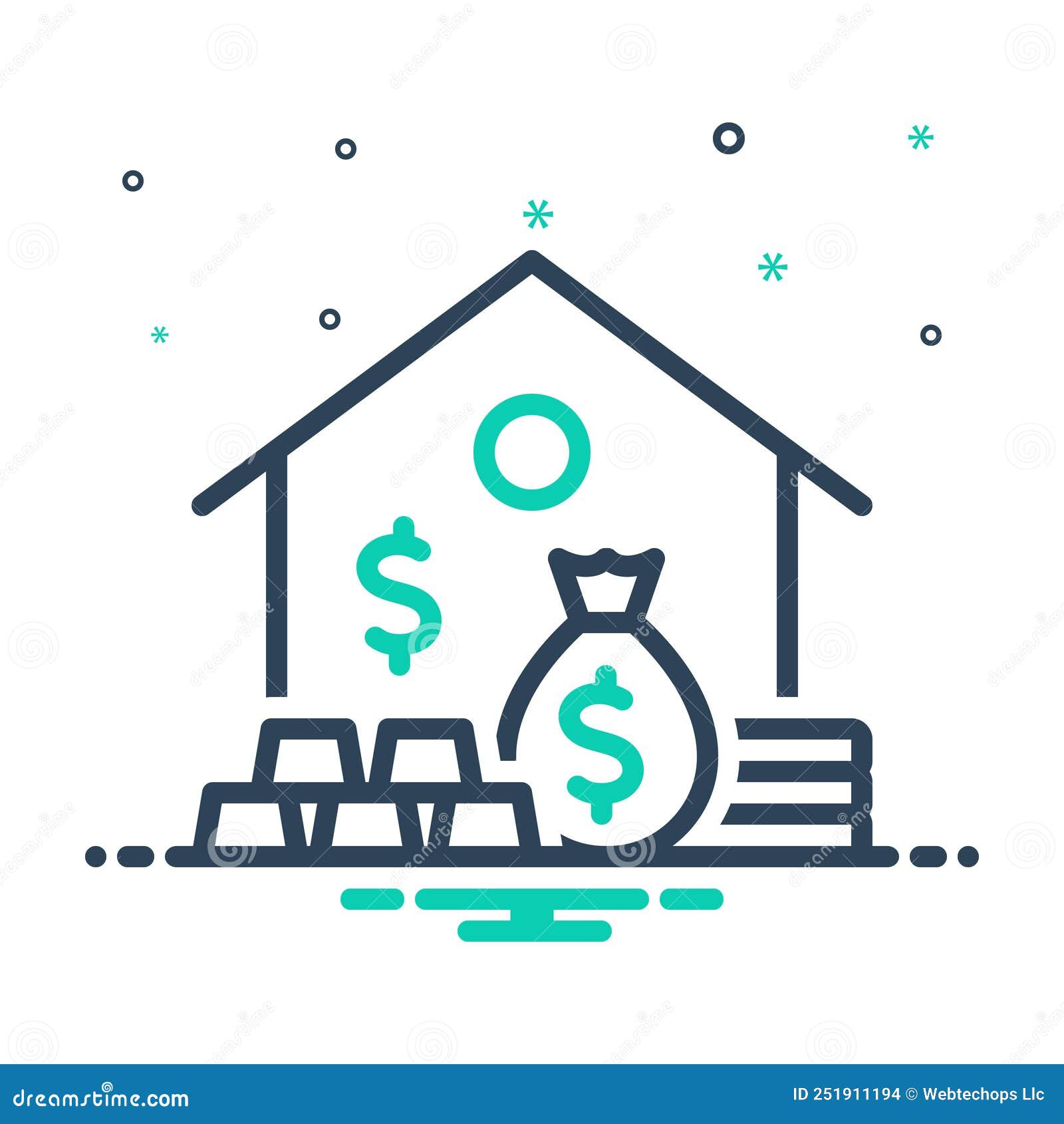 Mix Icon for Reserves, Monetary and Money Stock Vector - Illustration ...