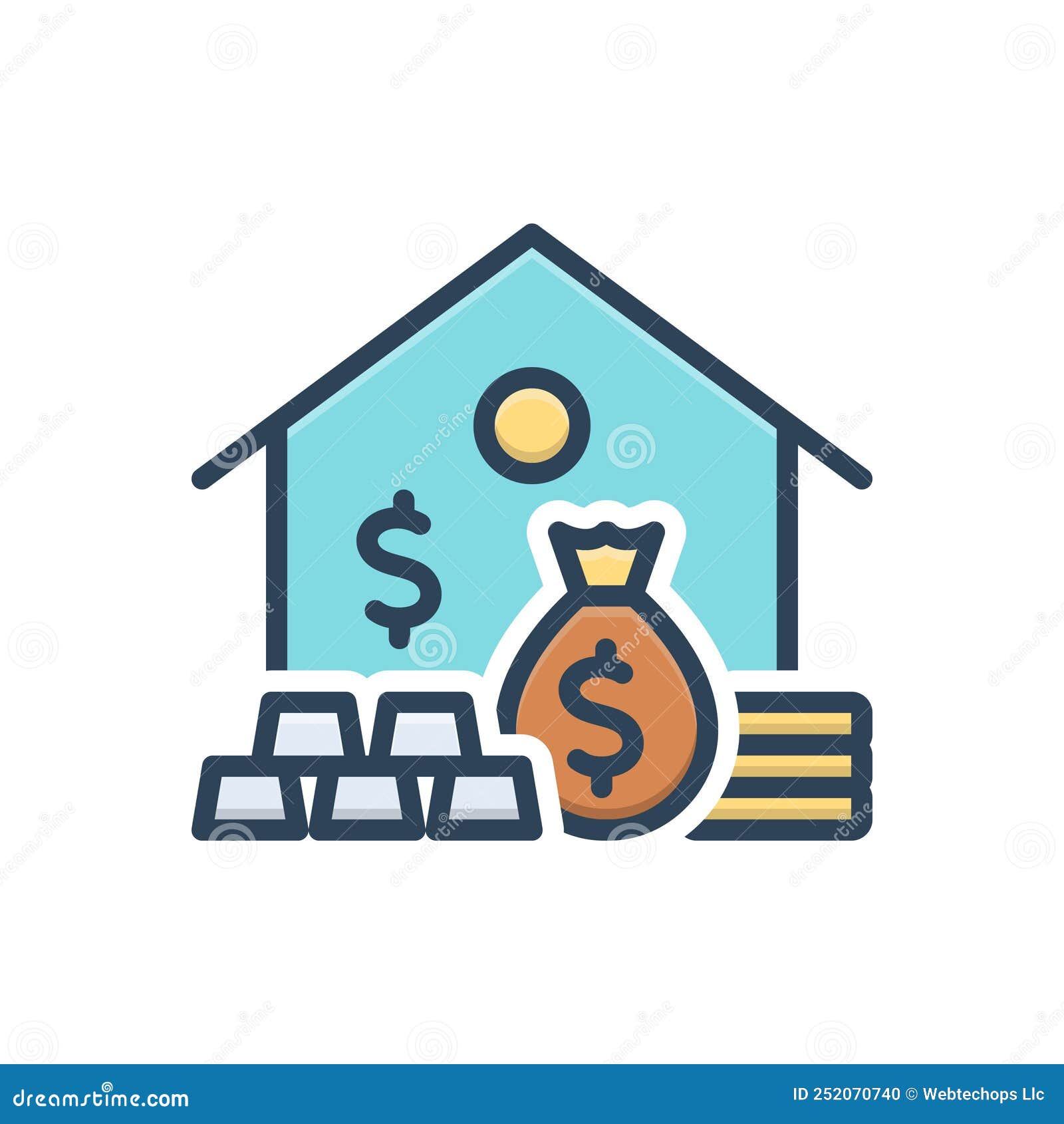 Color Illustration Icon for Reserves, Monetary and Money Stock Vector ...