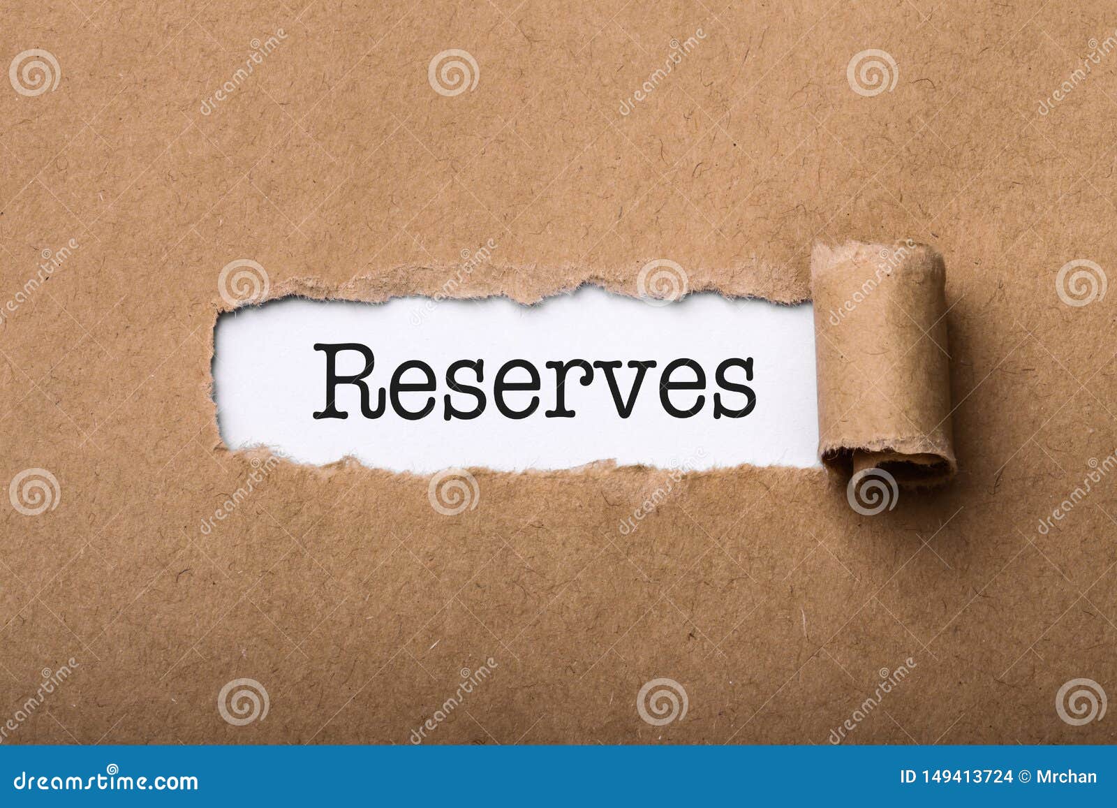 Reserves Paper Tear stock photo. Image of brown, meal - 149413724