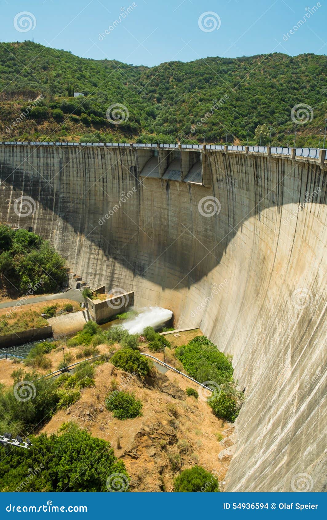 Reservoir dam stock photo. Image of forested, wall, reservoir - 54936594