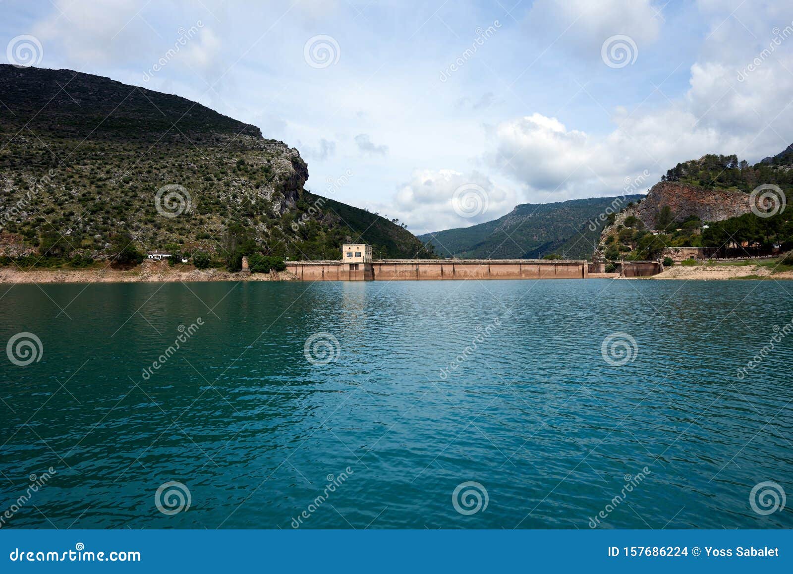 The Reservoir of El Tranco and Its Dam Stock Photo - Image of landscape ...