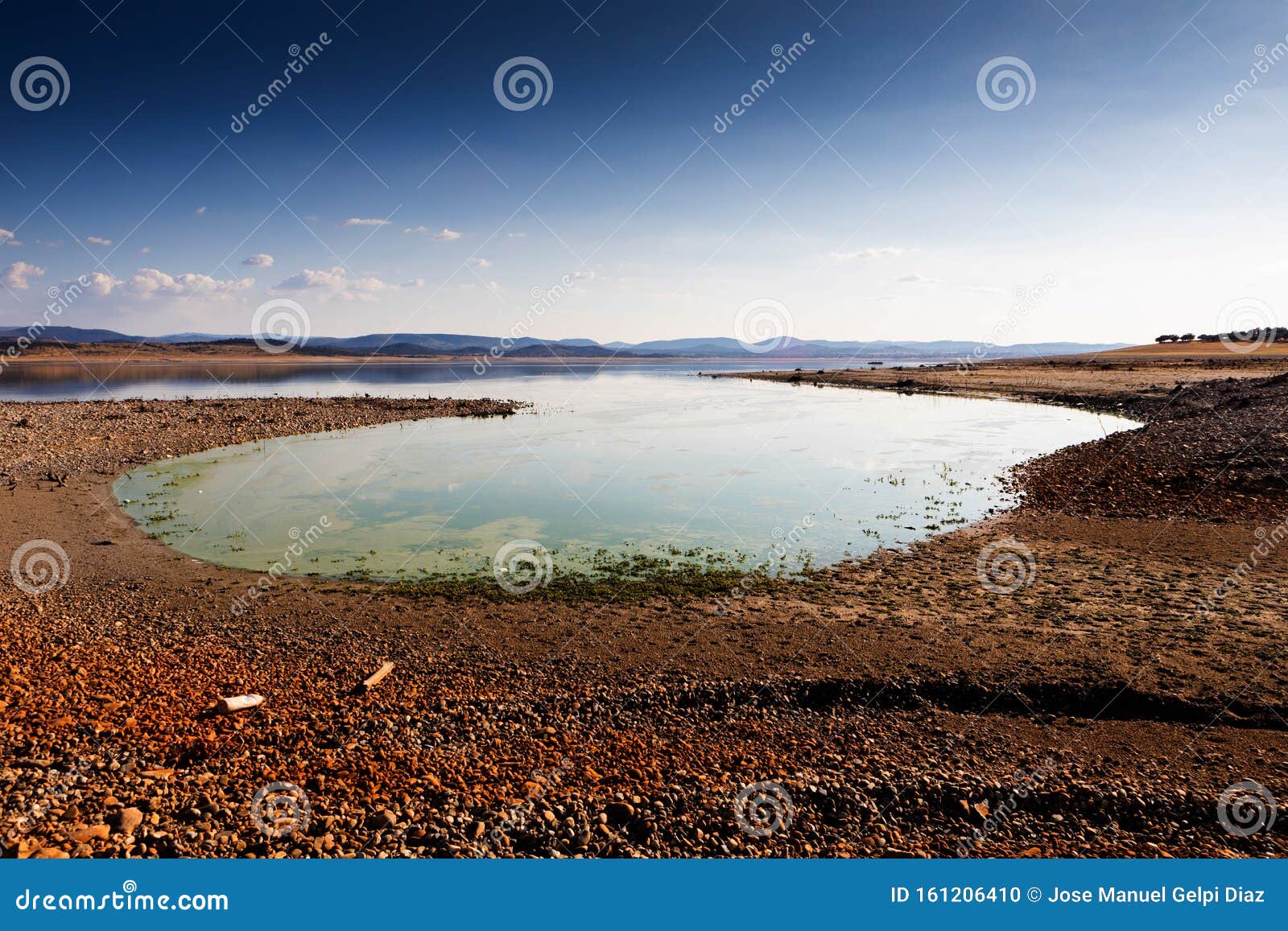 Reservoir almost Empty Due To Drought Stock Photo - Image of ...