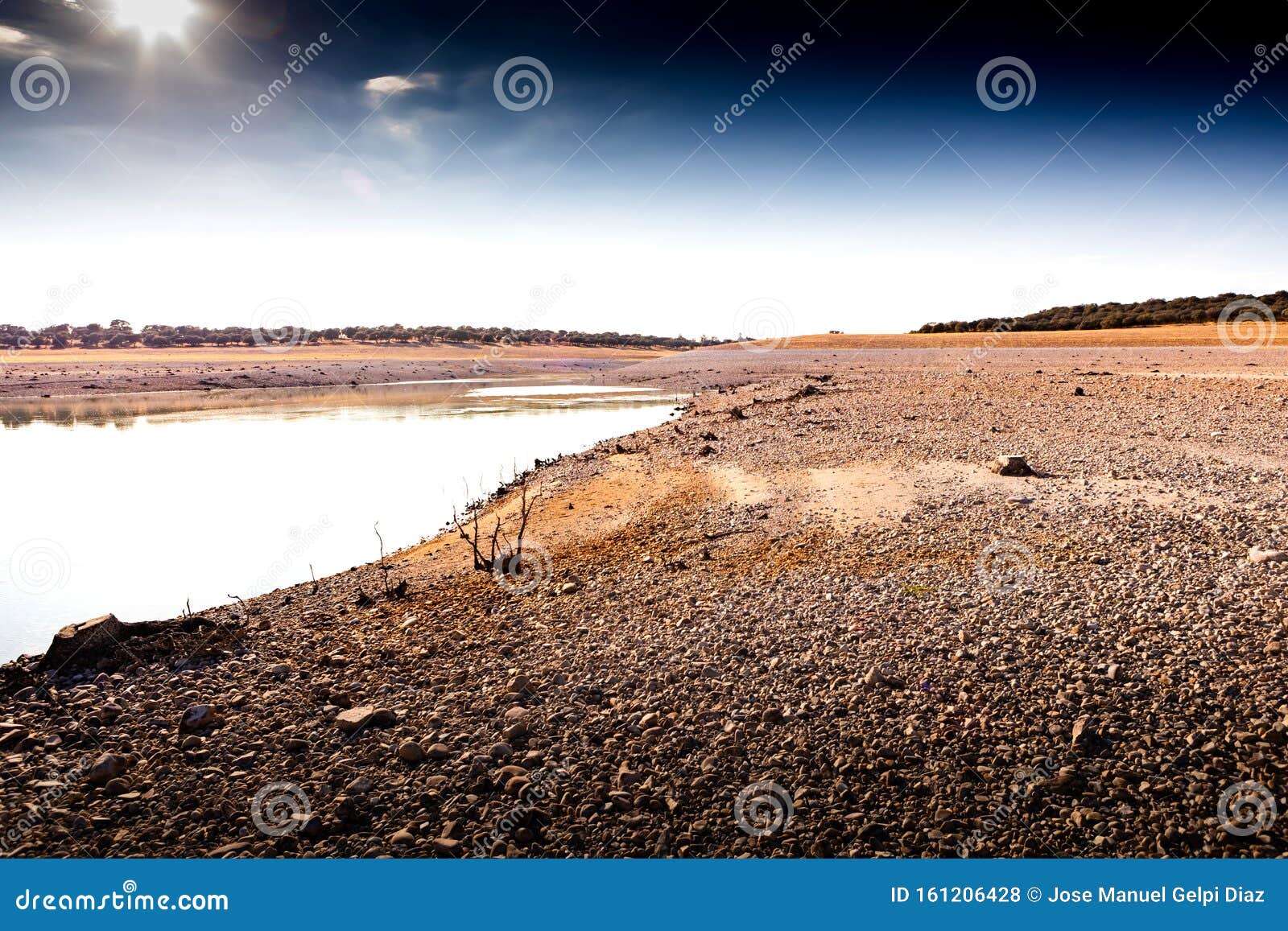 Reservoir almost Empty Due To Drought Stock Photo - Image of drought ...
