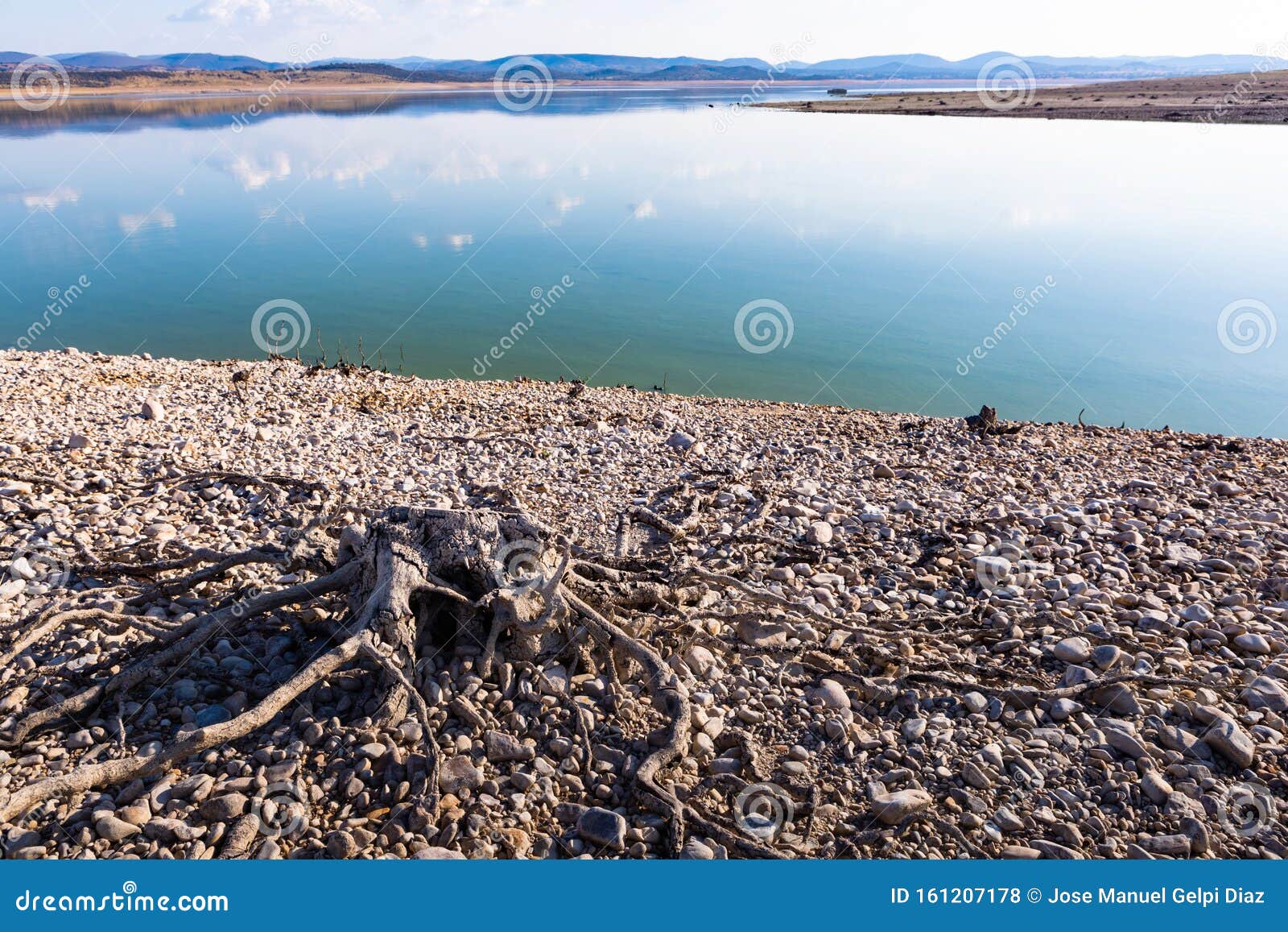Reservoir almost Empty Due To Drought Stock Photo - Image of lake ...