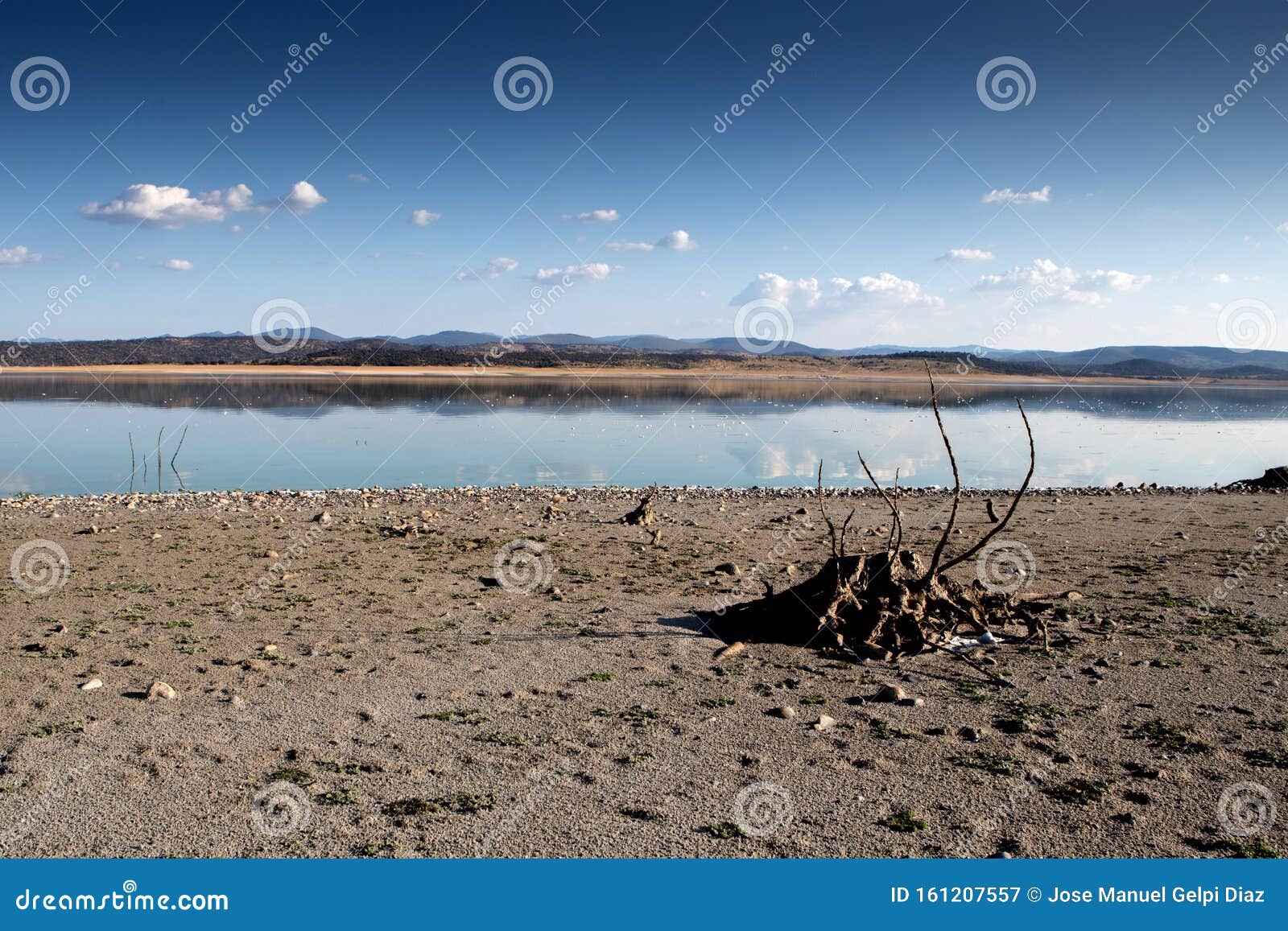 Reservoir almost Empty Due To Drought Stock Image - Image of landscape ...