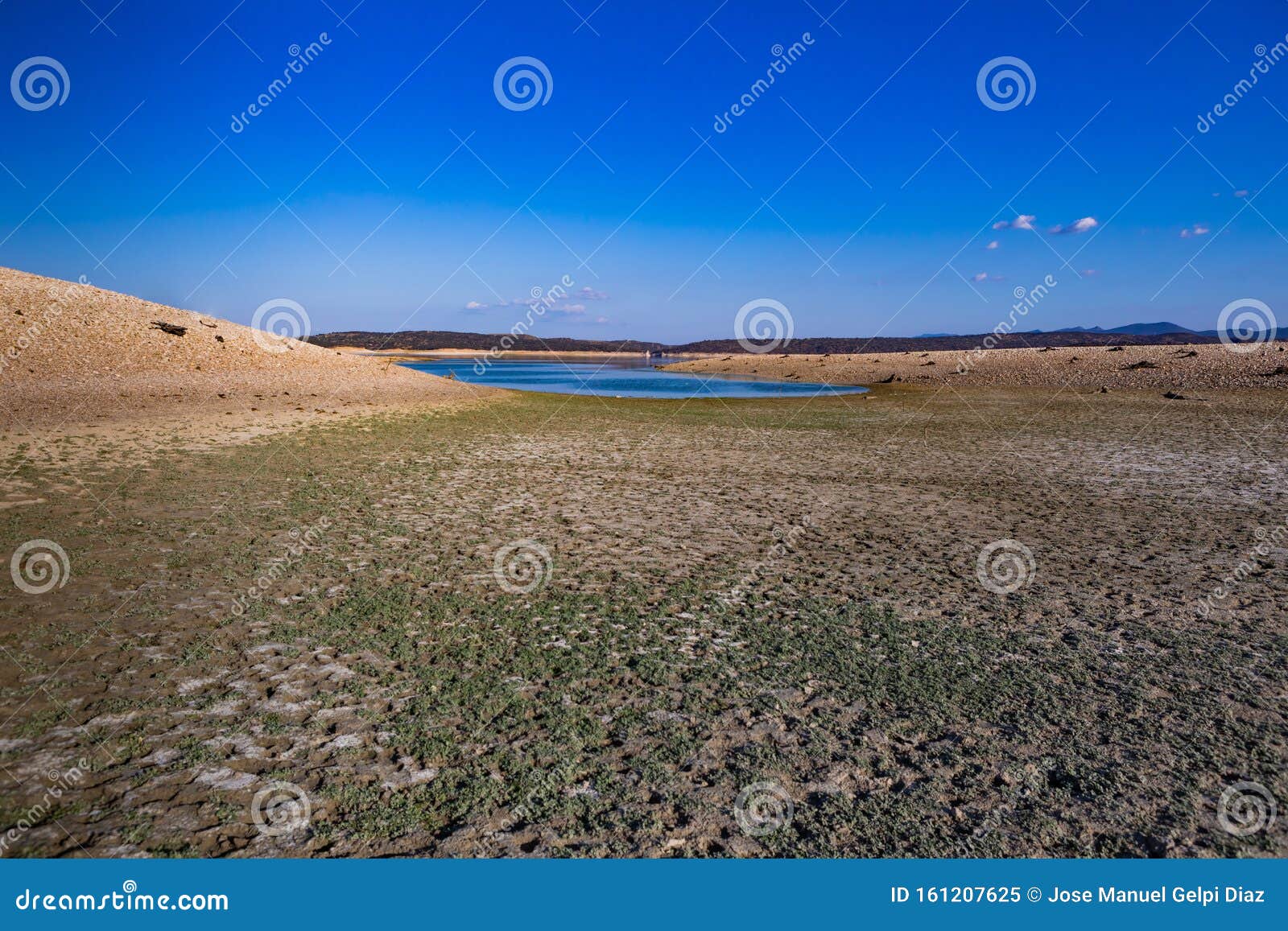 Reservoir almost Empty Due To Drought Stock Image - Image of cracked ...