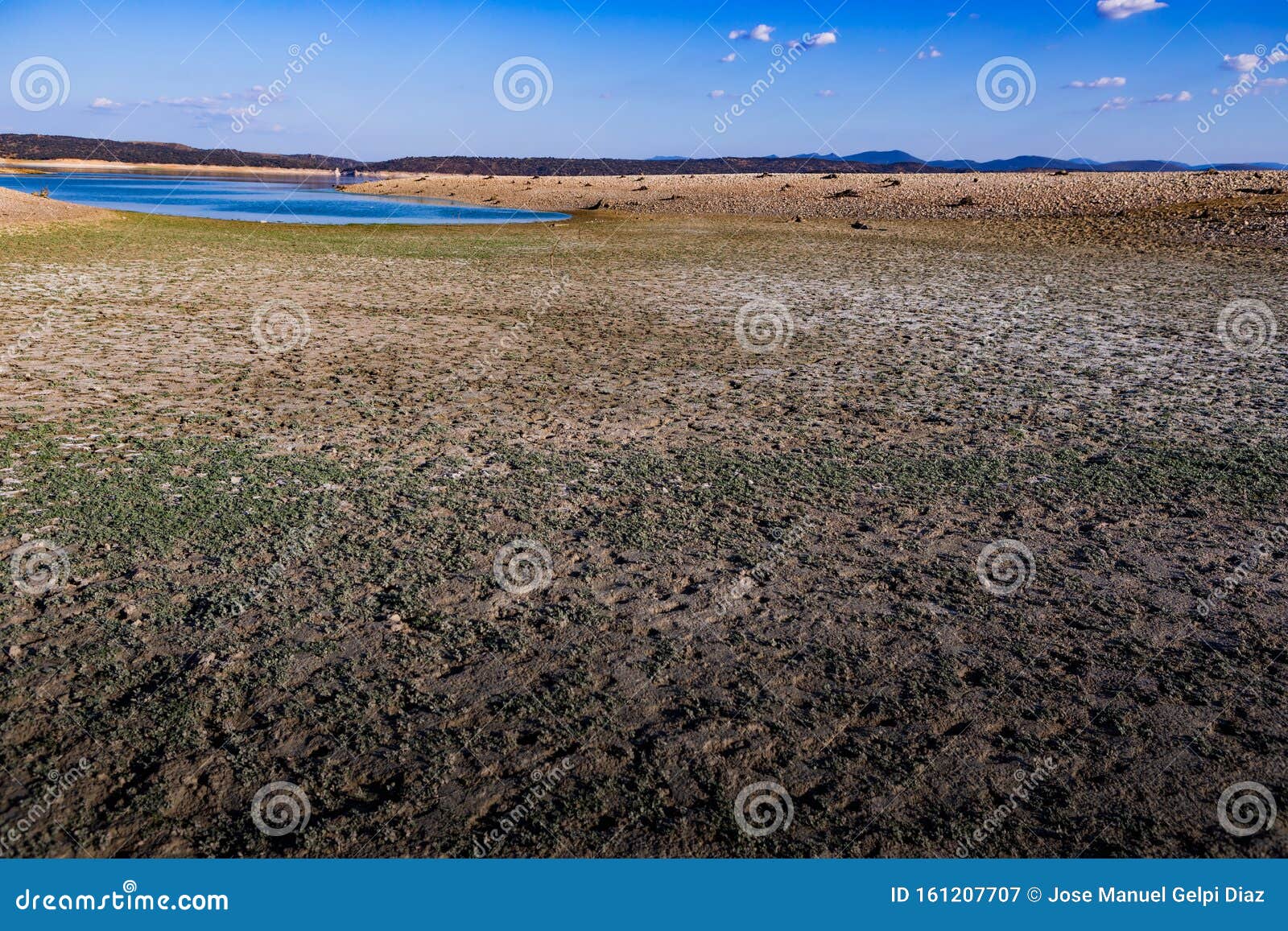 Reservoir almost Empty Due To Drought Stock Image - Image of cracked ...