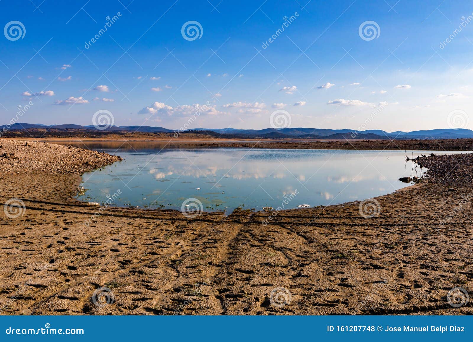 Reservoir almost Empty Due To Drought Stock Photo - Image of outdoors ...