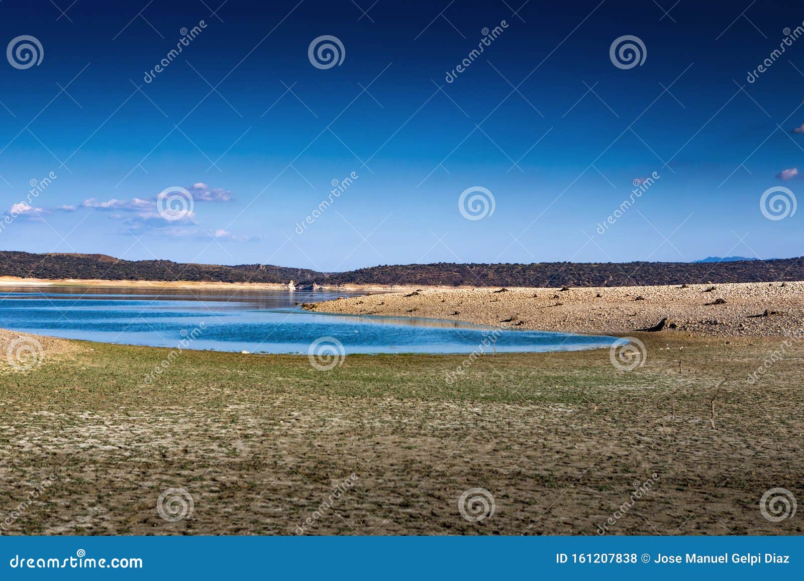 Reservoir almost Empty Due To Drought Stock Photo - Image of brown ...