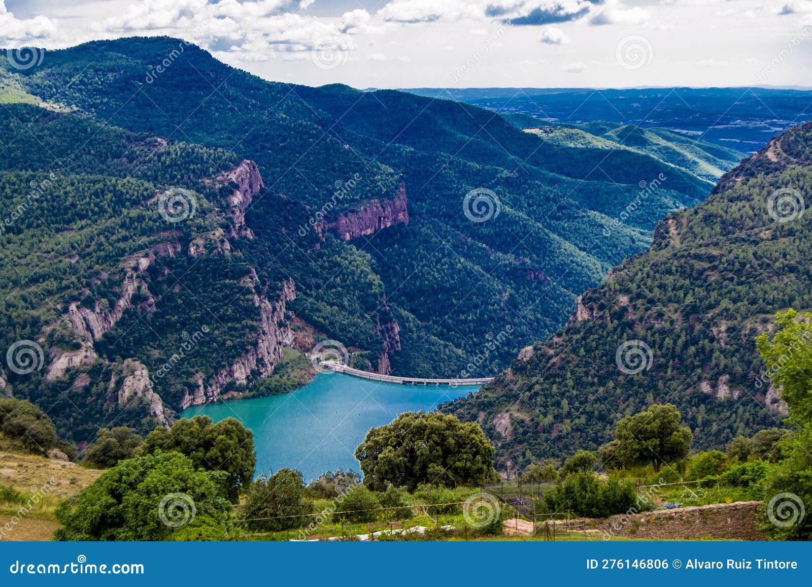 Reservoir with Power Plant. Top View_05 Stock Photo - Image of natural ...
