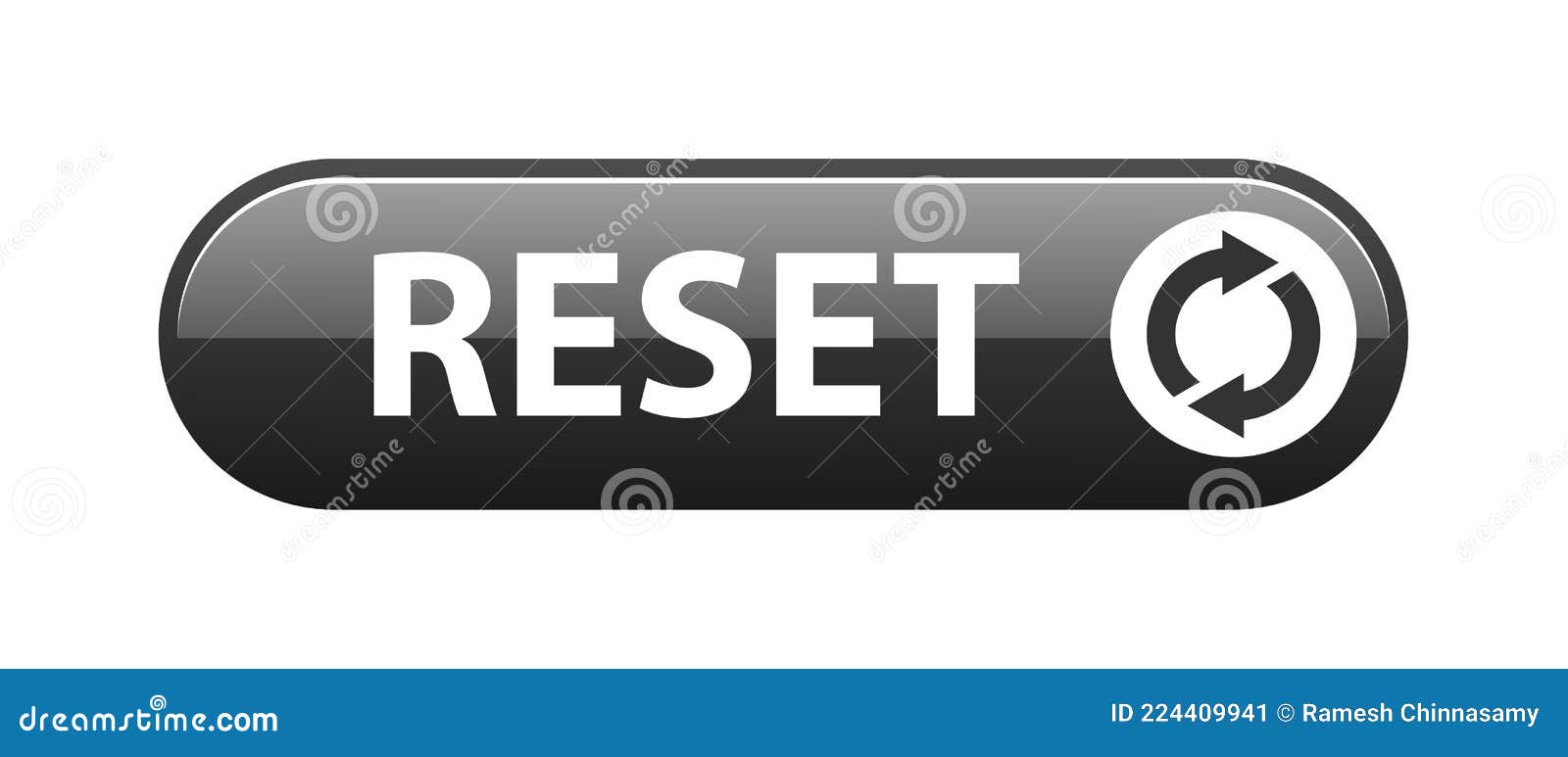 Reset button stock vector. Illustration of gyre, abstract - 224409941