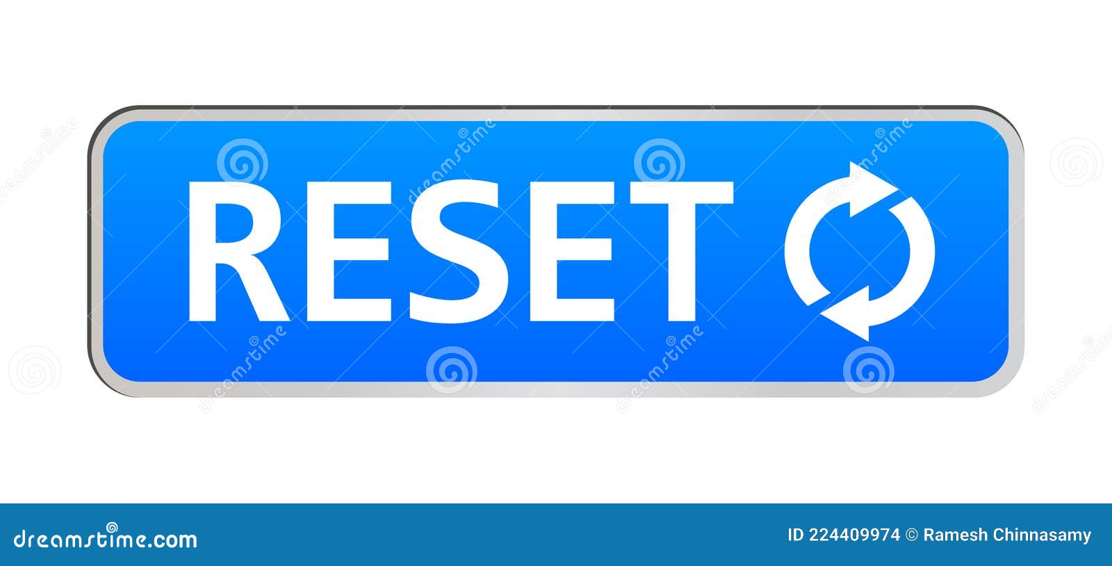 Reset button stock vector. Illustration of open, process - 224409974
