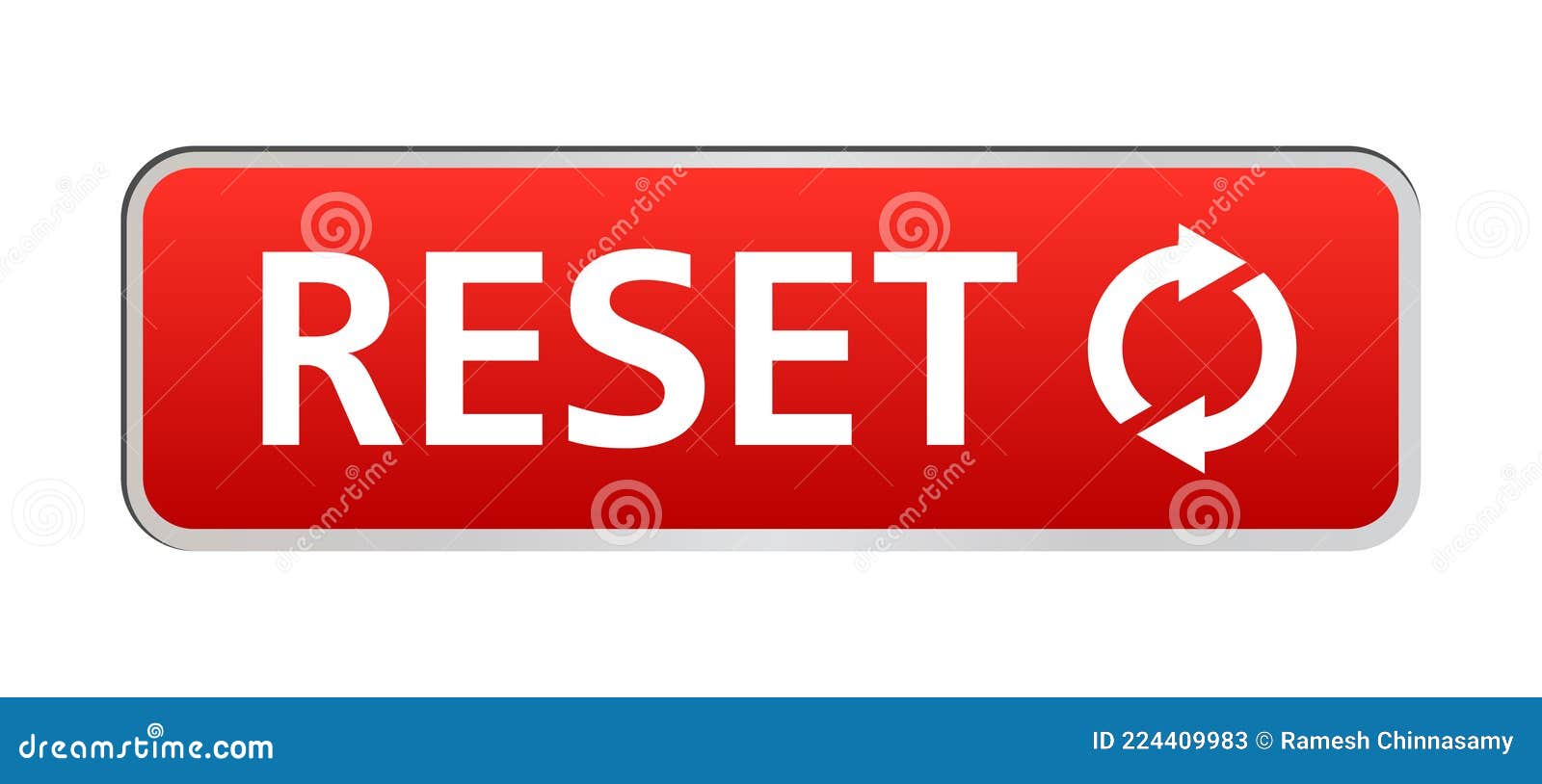 Reset button stock vector. Illustration of hand, prev - 224409983