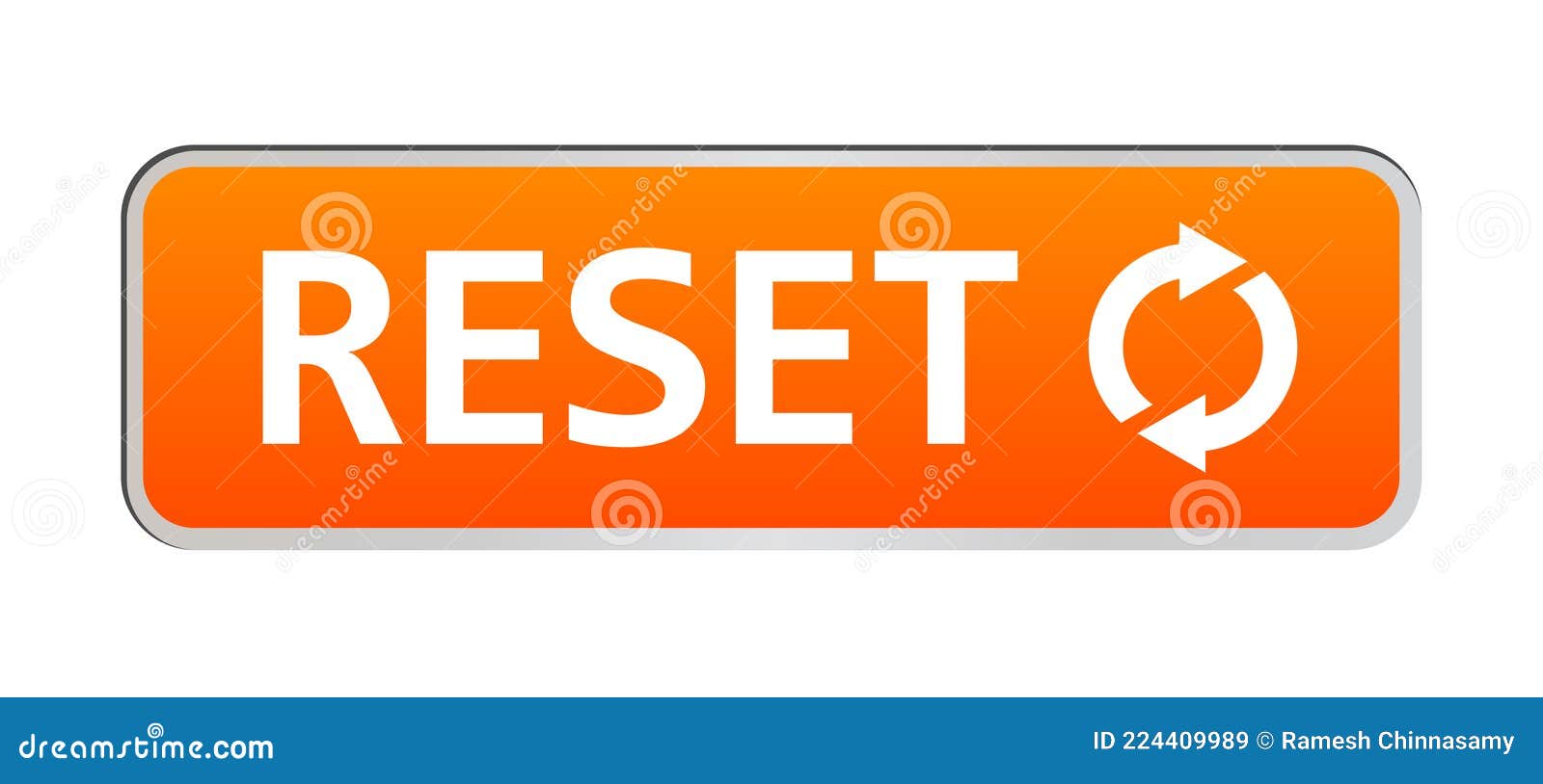 Reset button stock vector. Illustration of activate - 224409989