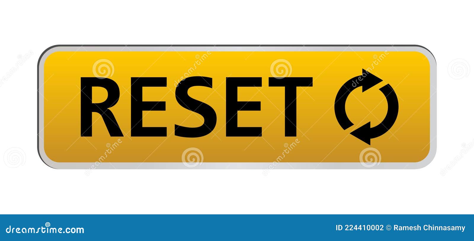 Reset button stock vector. Illustration of digital, online - 224410002