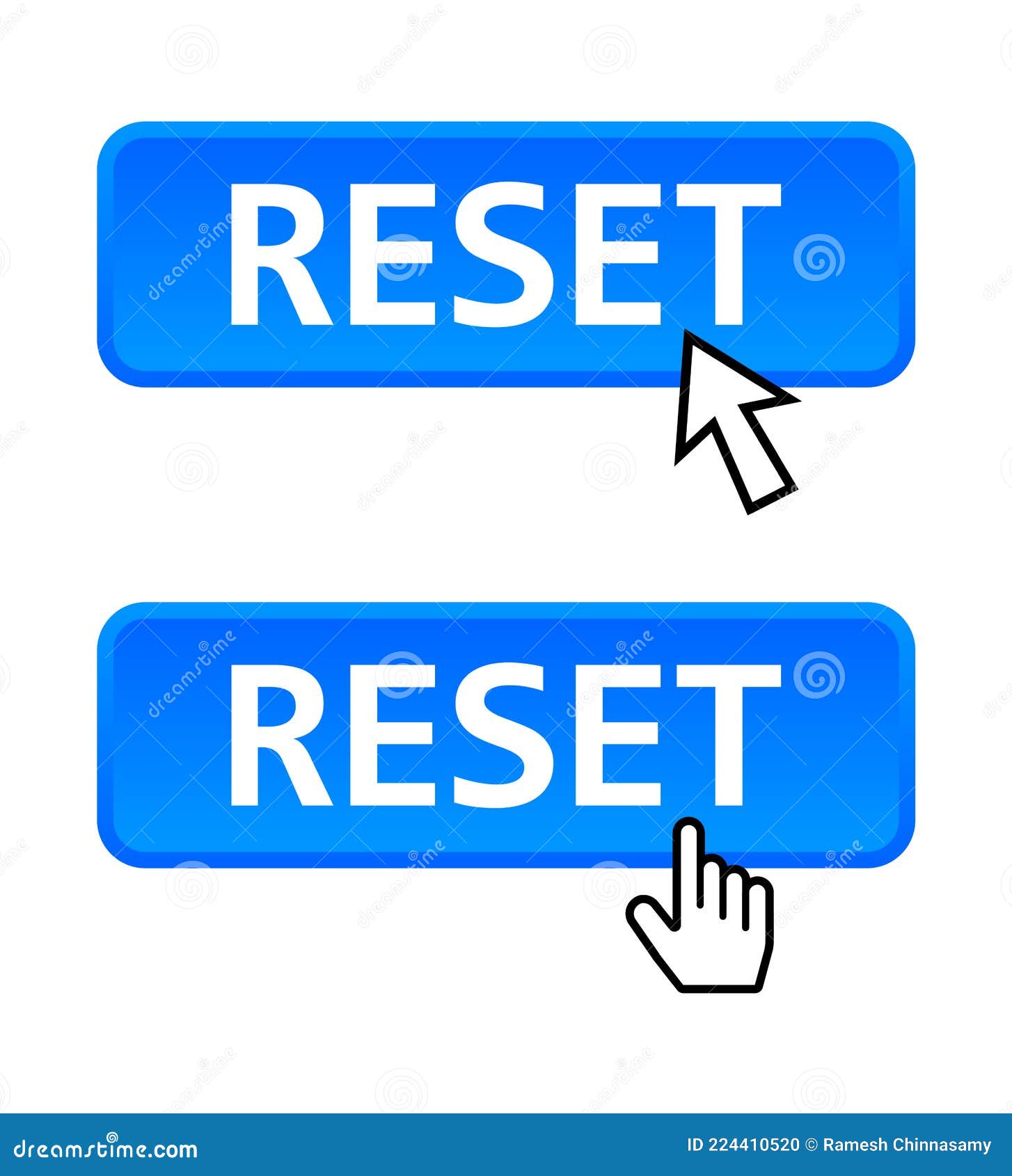 Reset button stock vector. Illustration of background - 224410520