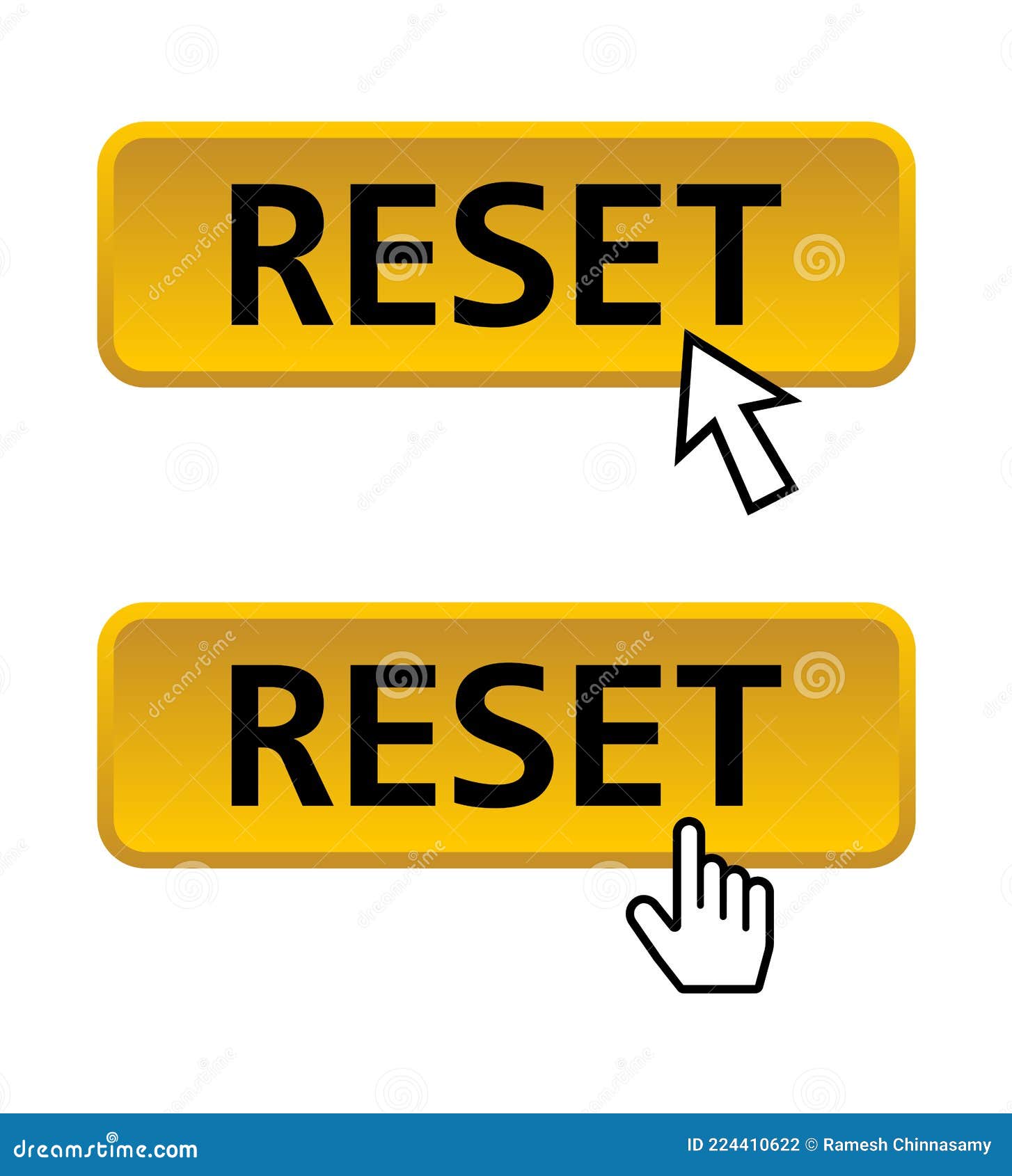 Reset button stock vector. Illustration of background - 224410622