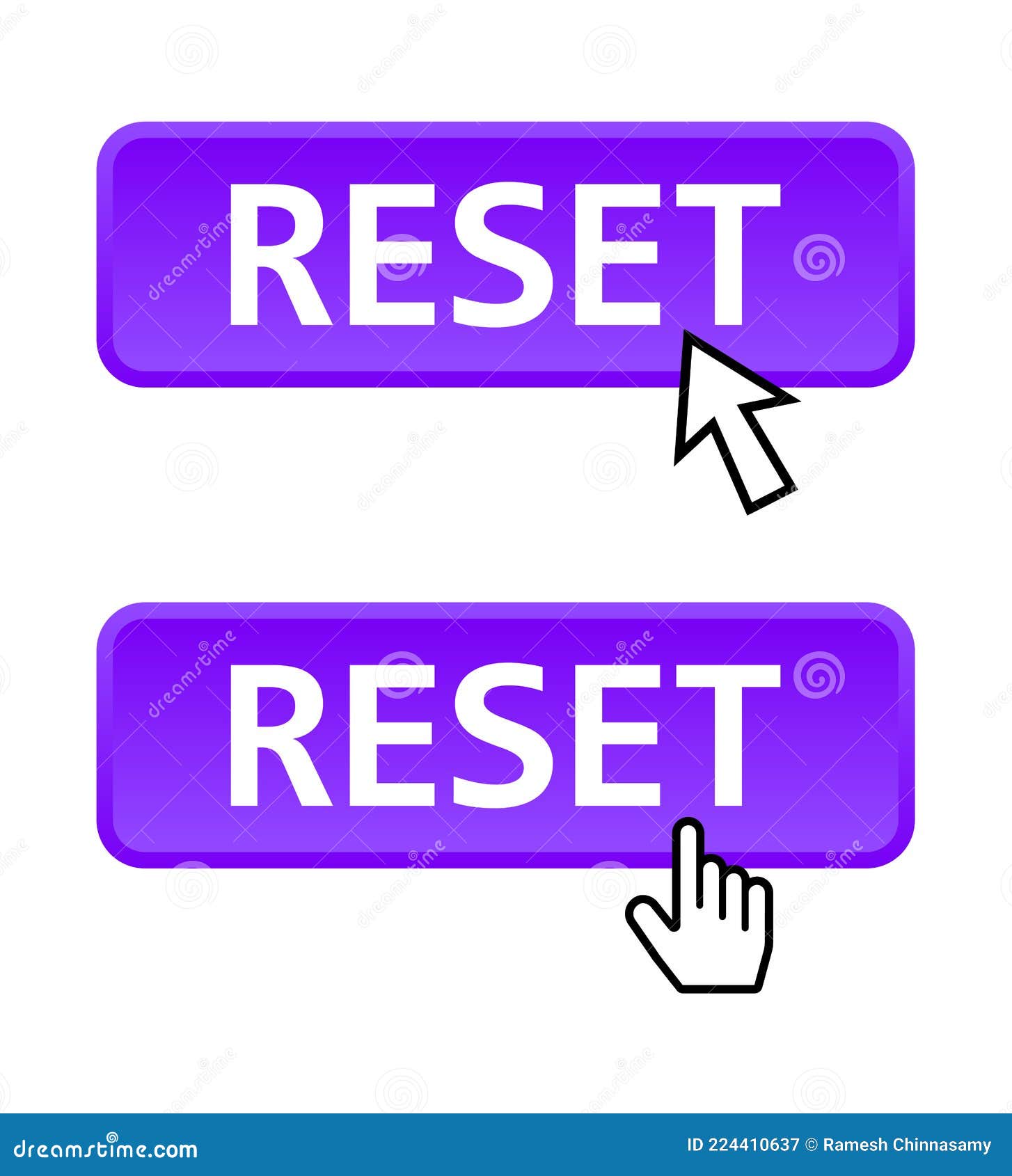 Reset button stock vector. Illustration of forward, cursor - 224410637