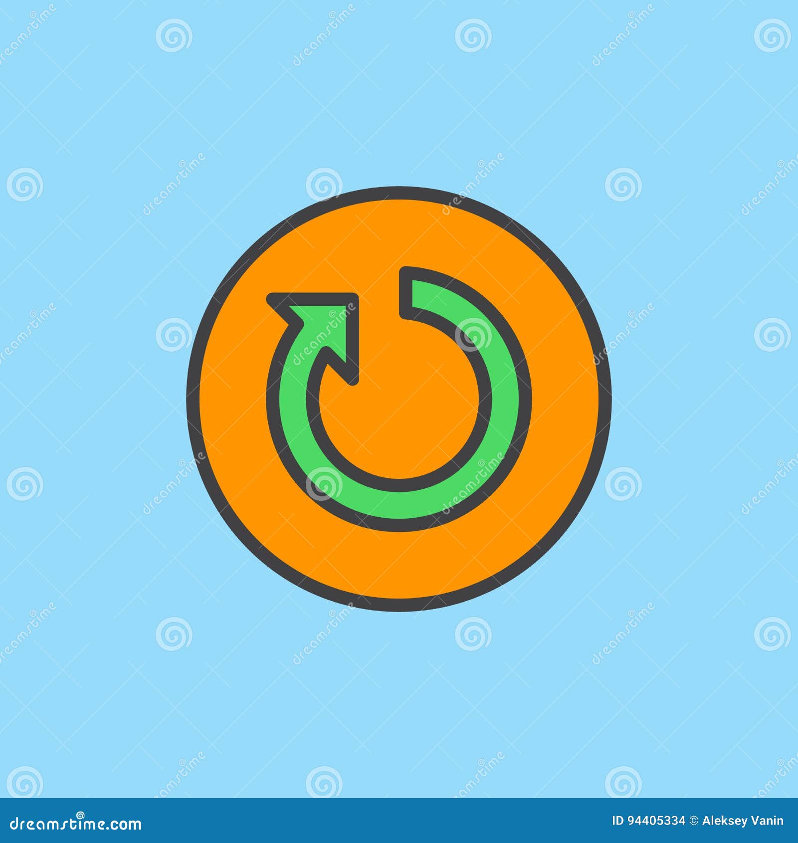Reset Button Filled Outline Icon Stock Vector - Illustration of arrow ...