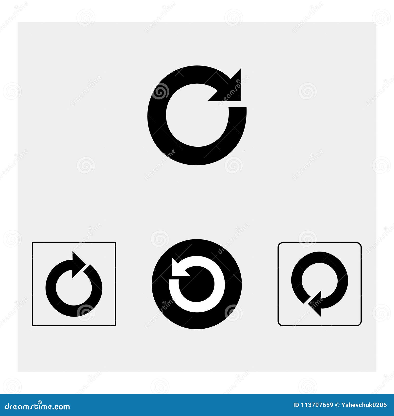 Reset Button Icon. Gray Background. Vector Illustration. Stock Vector ...