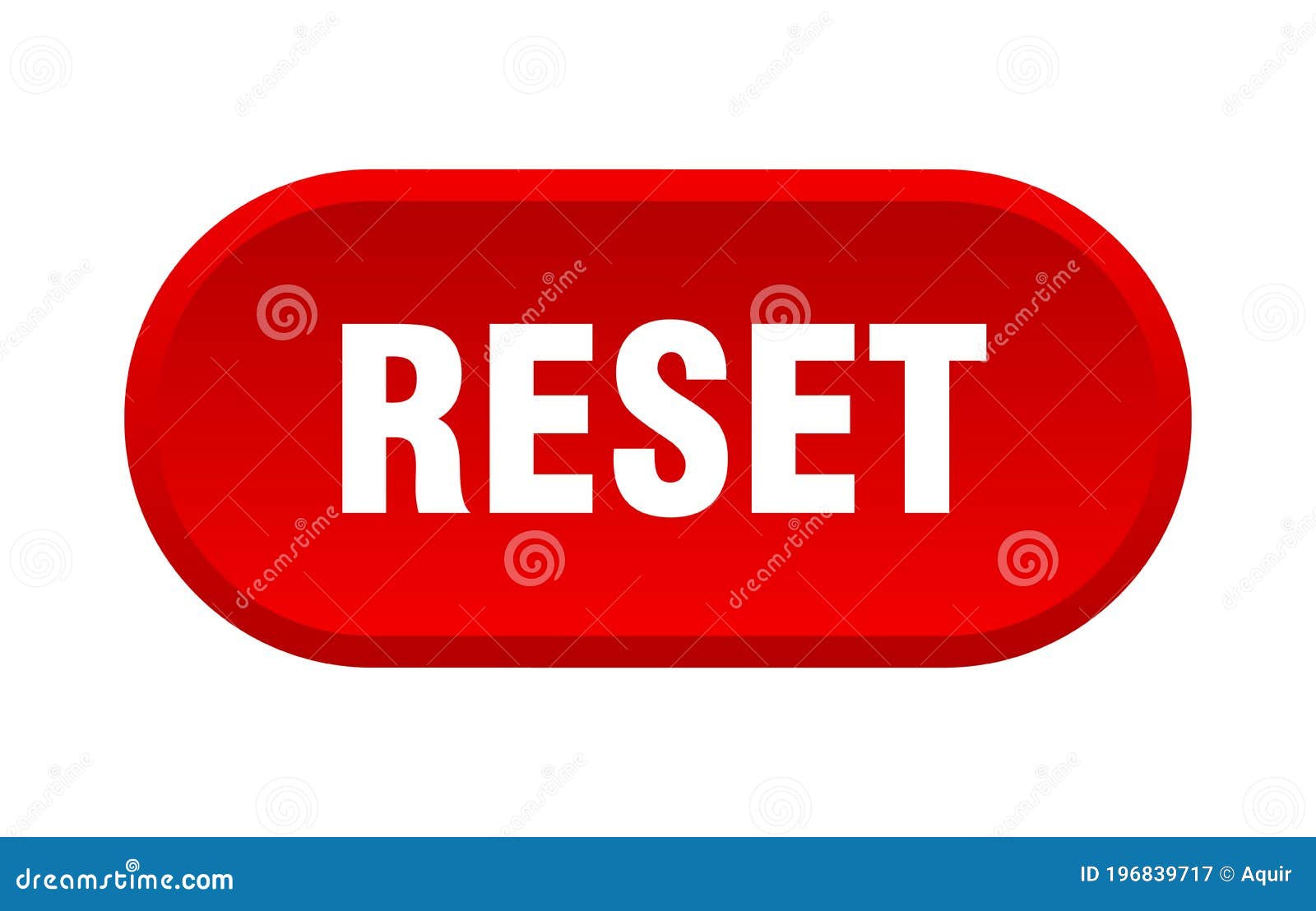 Reset Button. Rounded Sign on White Background Stock Vector ...