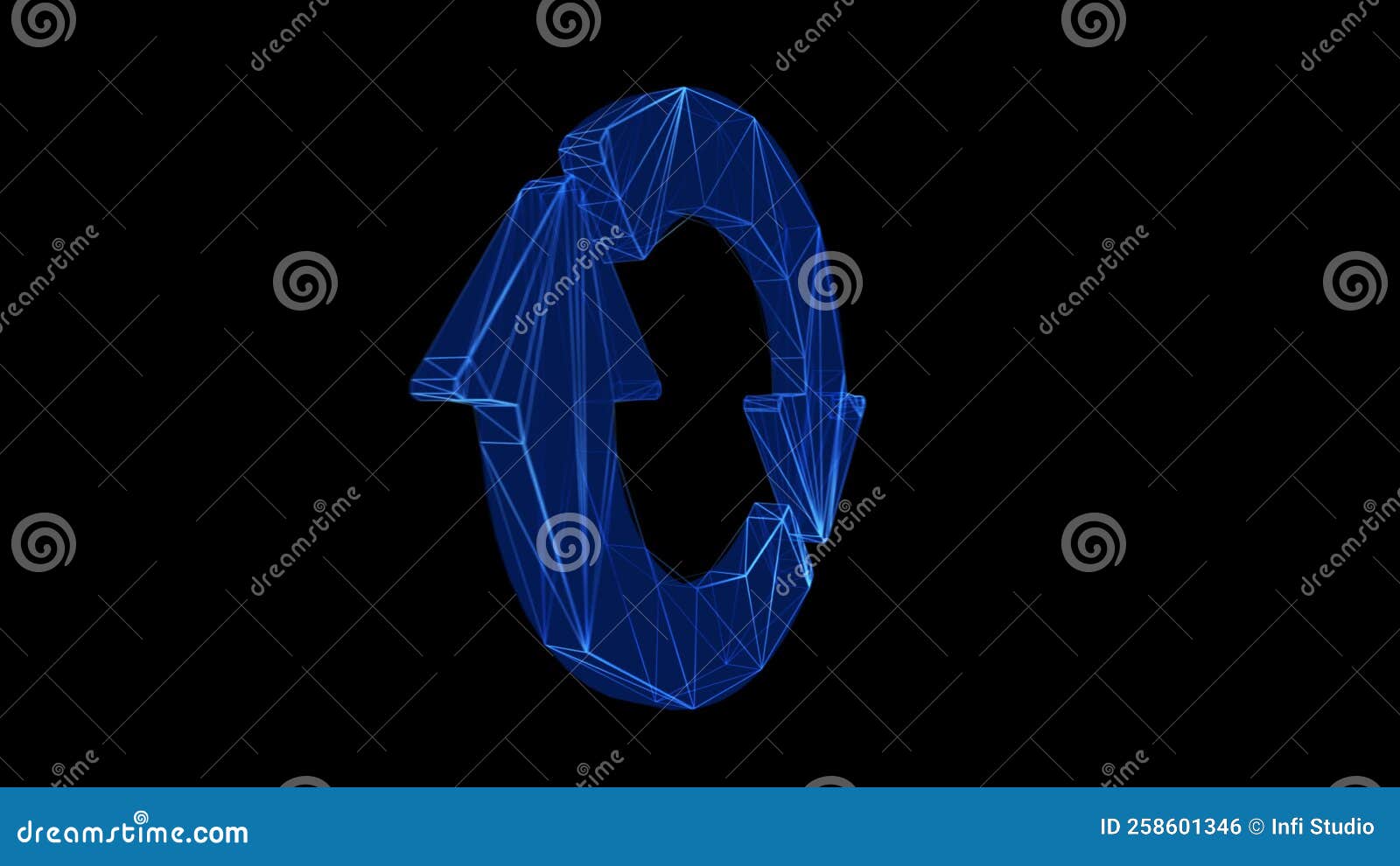 Reset Icon Blue Low Poly Rotating on Black Background Stock Footage ...