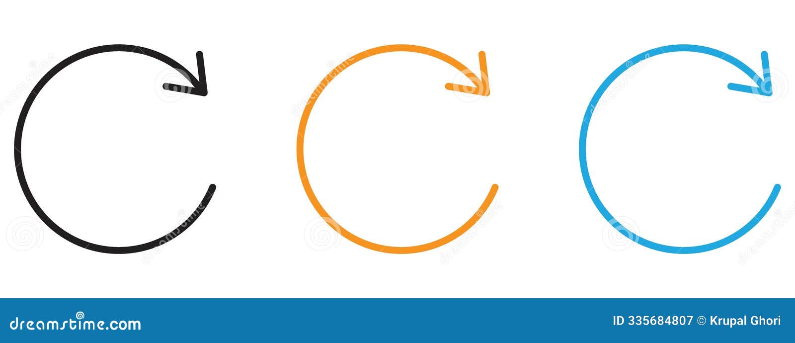 Reset Icon Thin Line Illustration Set Stock Vector - Illustration of ...