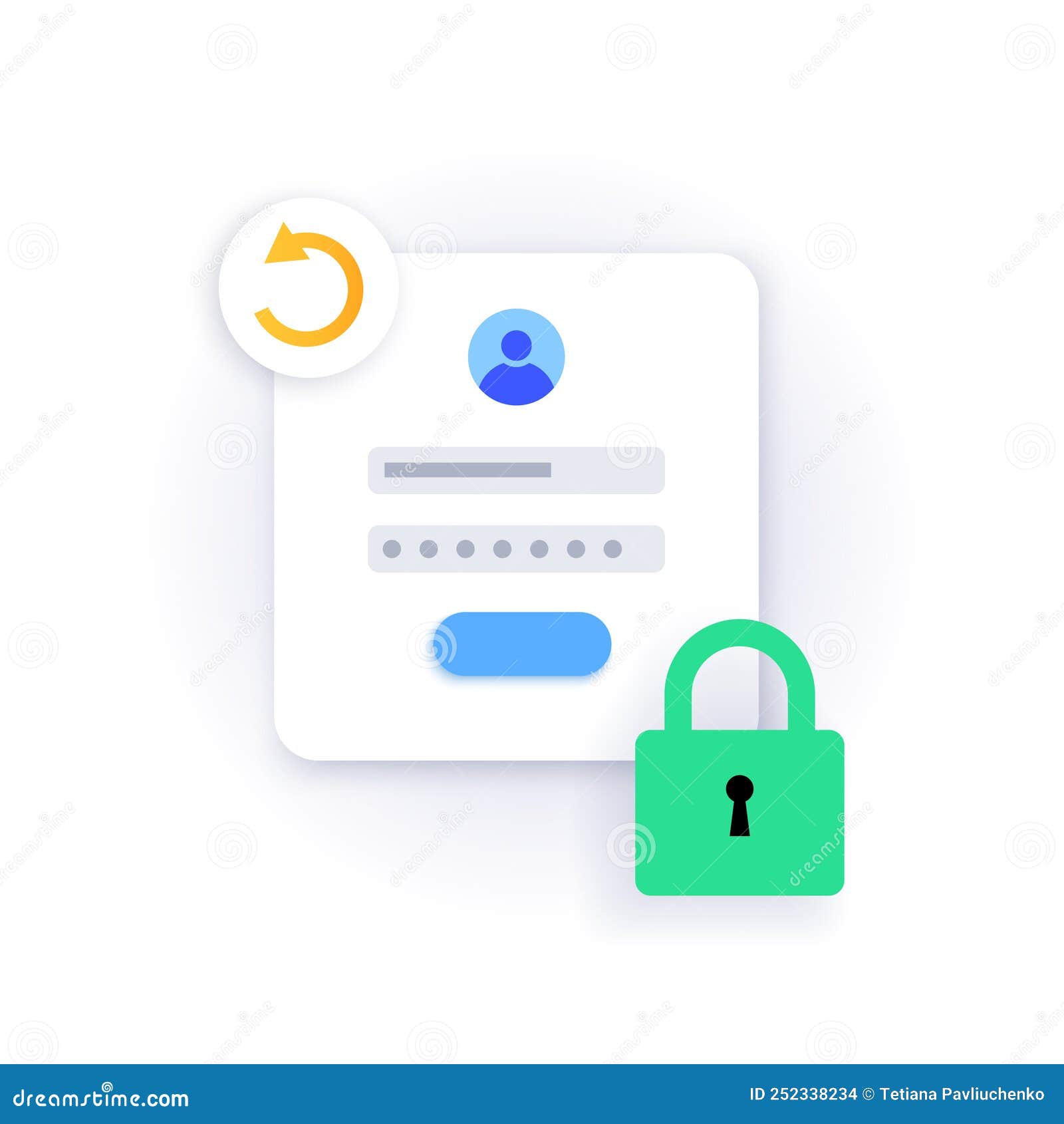 Reset password action stock vector. Illustration of privacy - 252338234